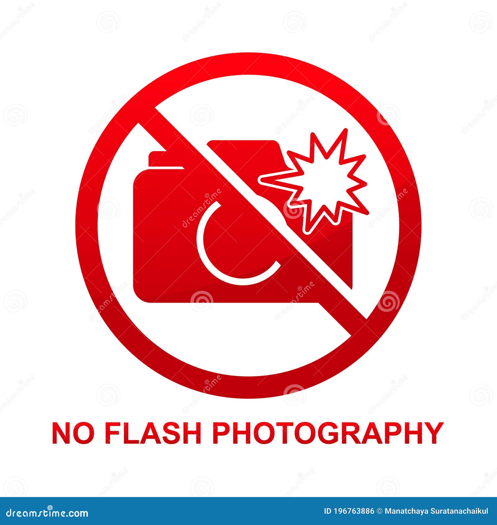 No Flash Photography Sign Isolated on White Background Stock Vector ...