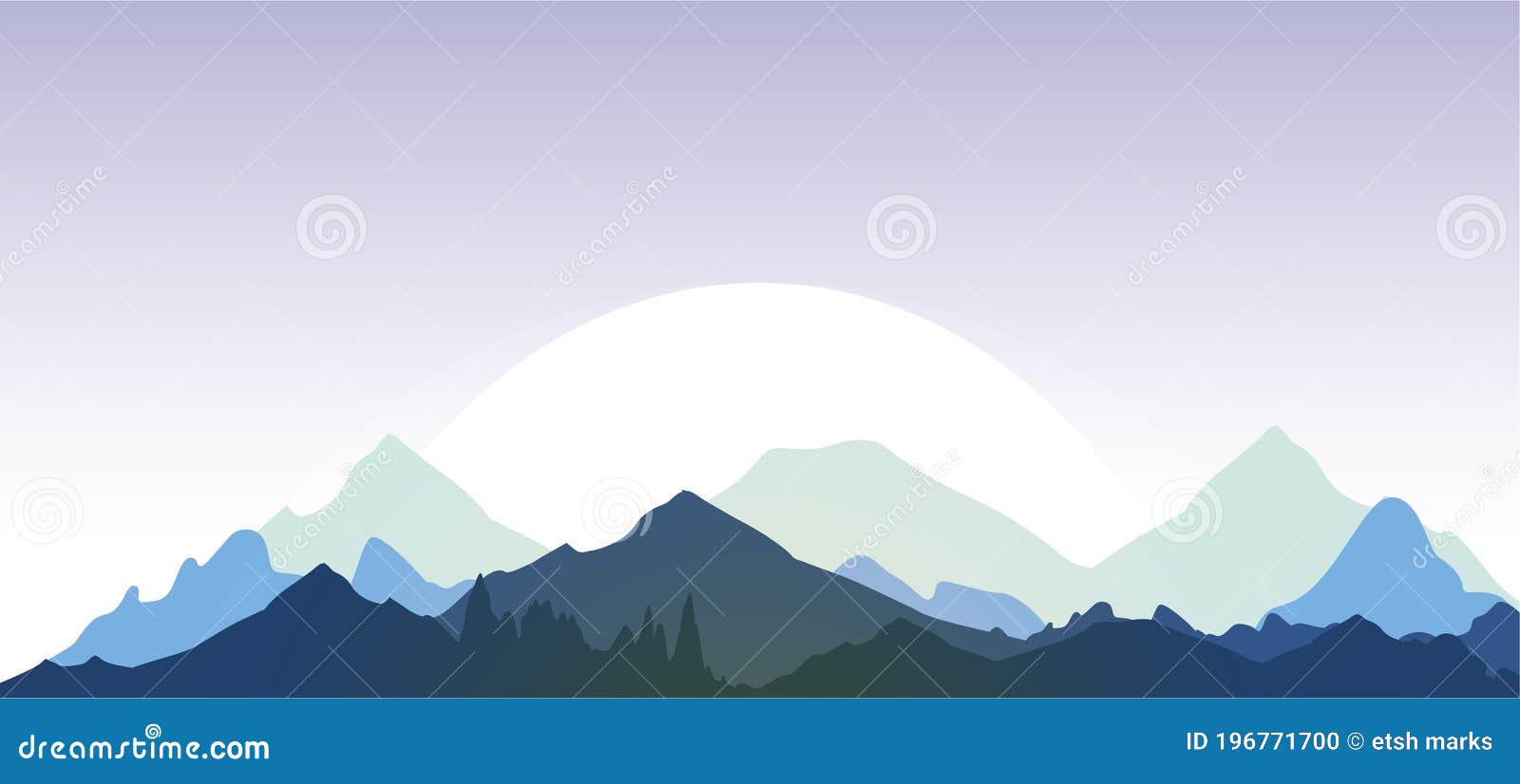 Vector Illustration of Mountains Panorama. Stock Vector - Illustration ...