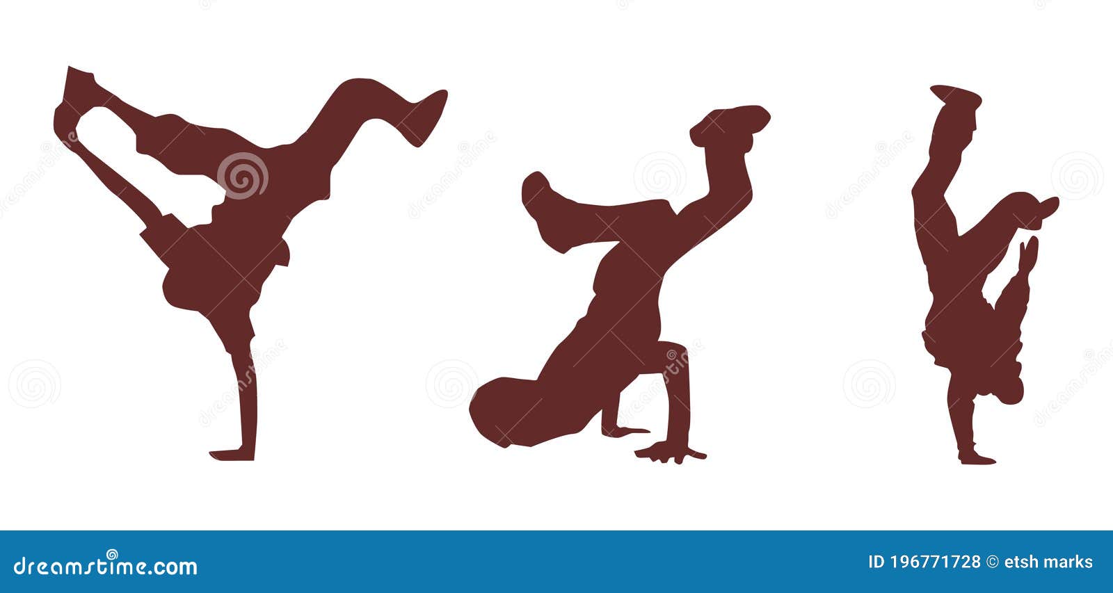 A Vector Set of a Break Dancer. Stock Vector - Illustration of jump ...