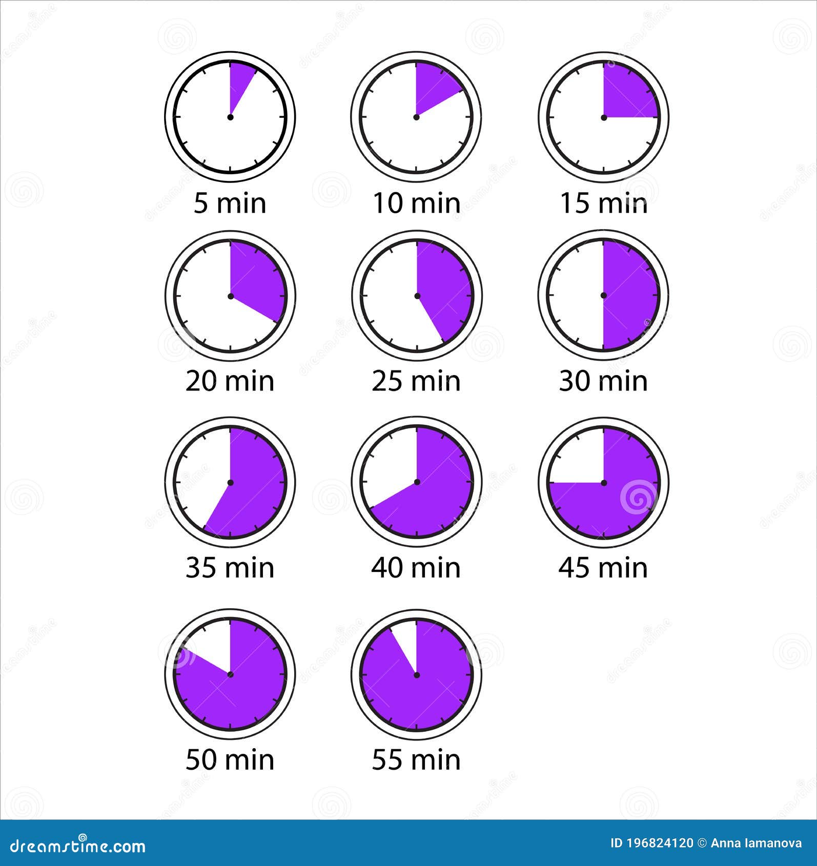 Time and Color Clock Icons. Stock Vector - Illustration of countdown ...