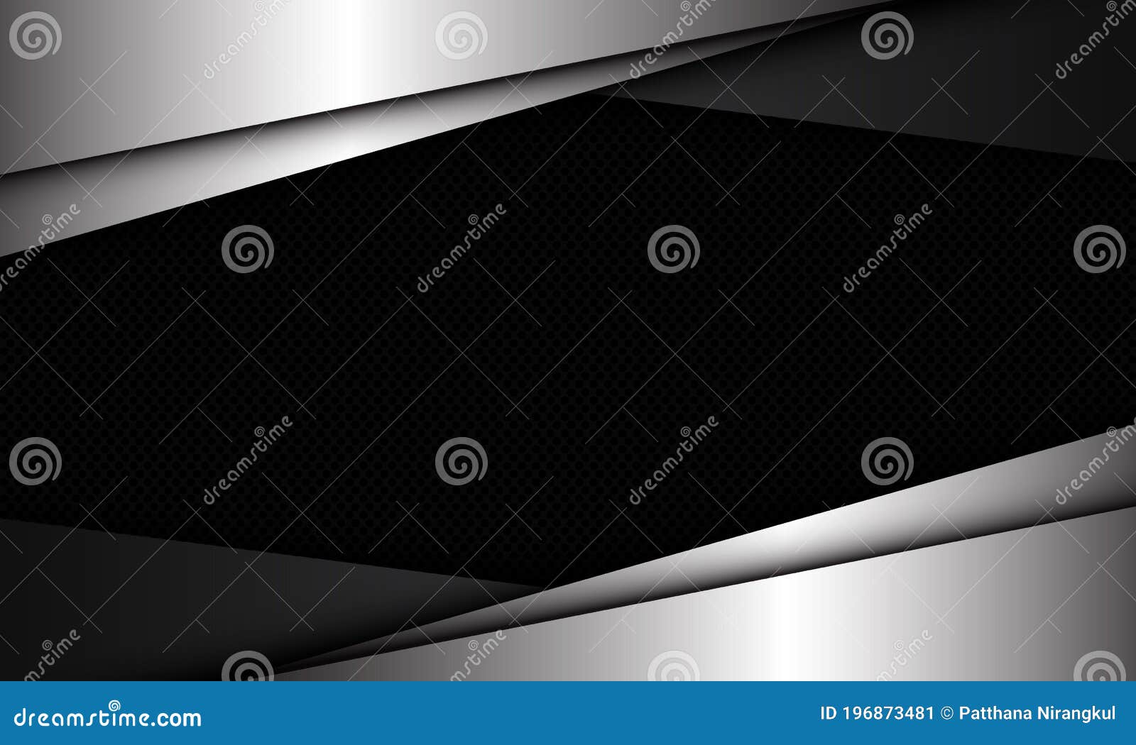 Abstract Silver Grey Triangle Overlap On Dark Circle Mesh Pattern Blank Space Design Modern