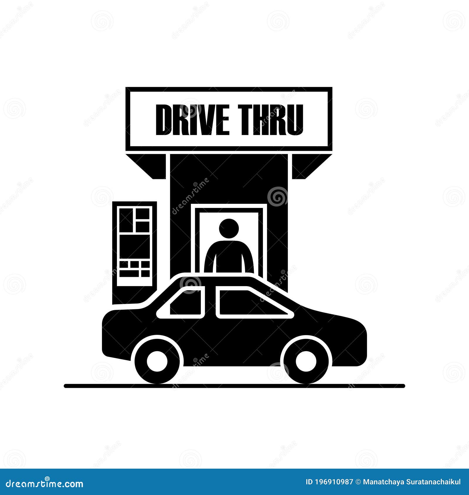 Drive through Icon Isolated on White Background Stock Vector ...