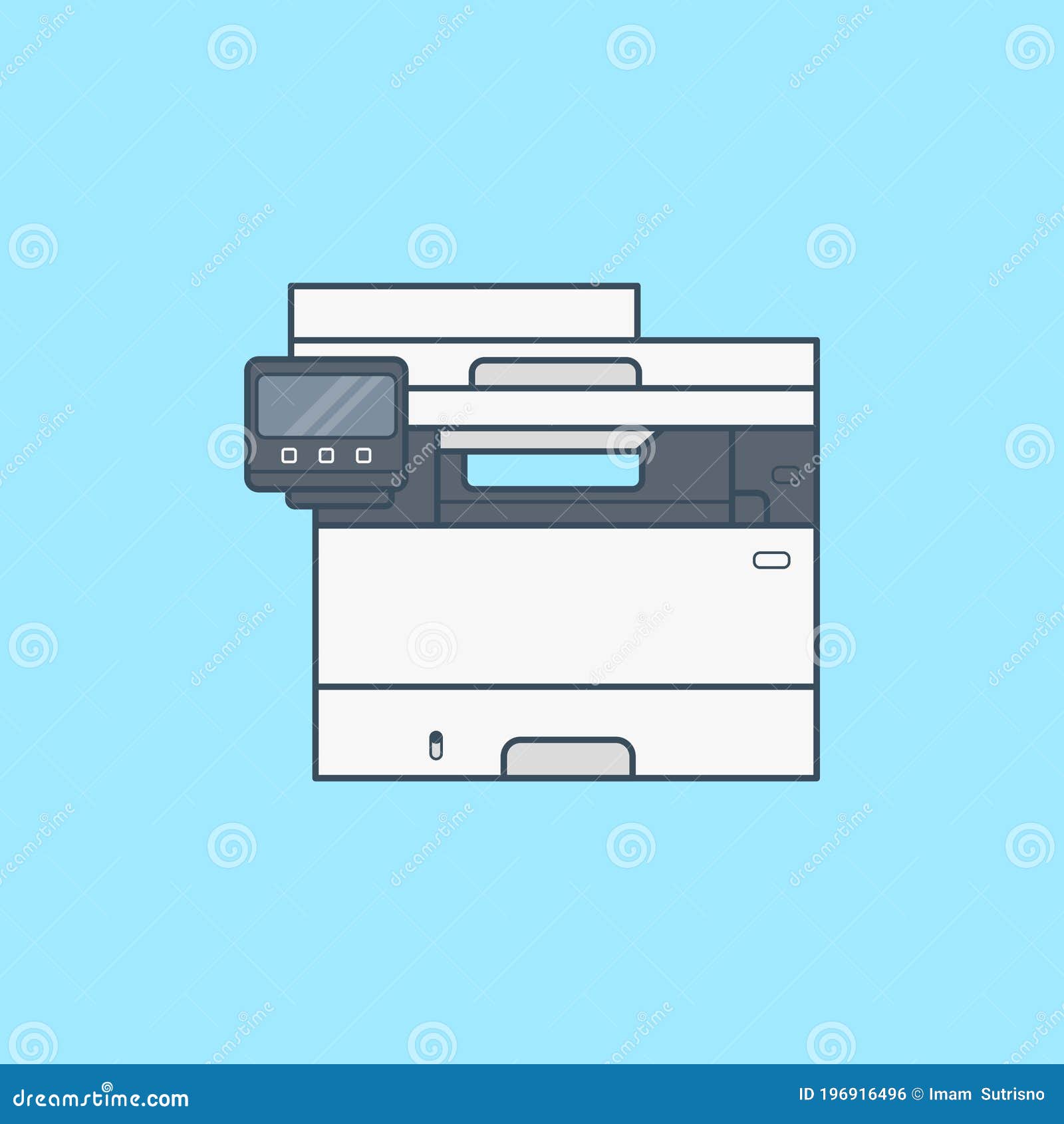 Realistic Printer Vector Icon Illustration Stock Vector - Illustration ...