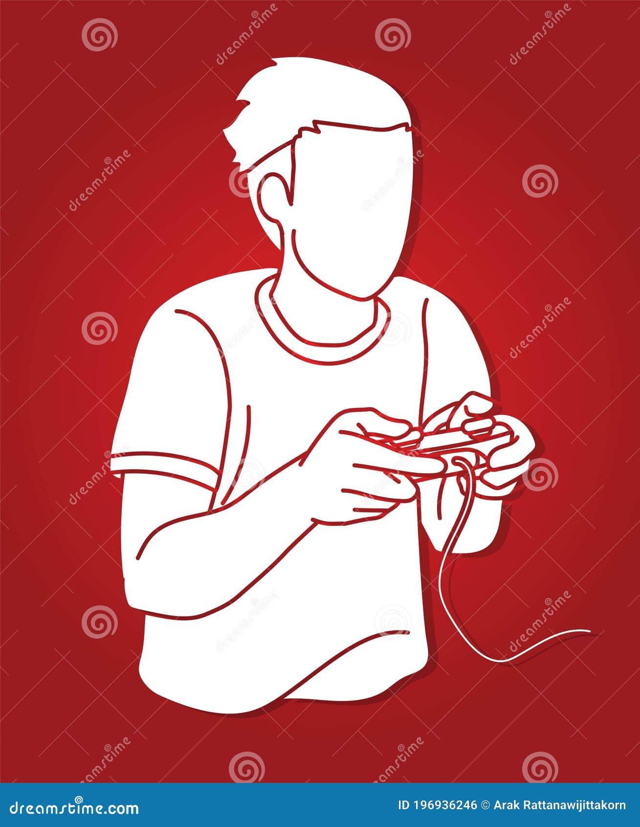 Man Playing Video Games Cartoon Graphic Vector Stock Vector ...