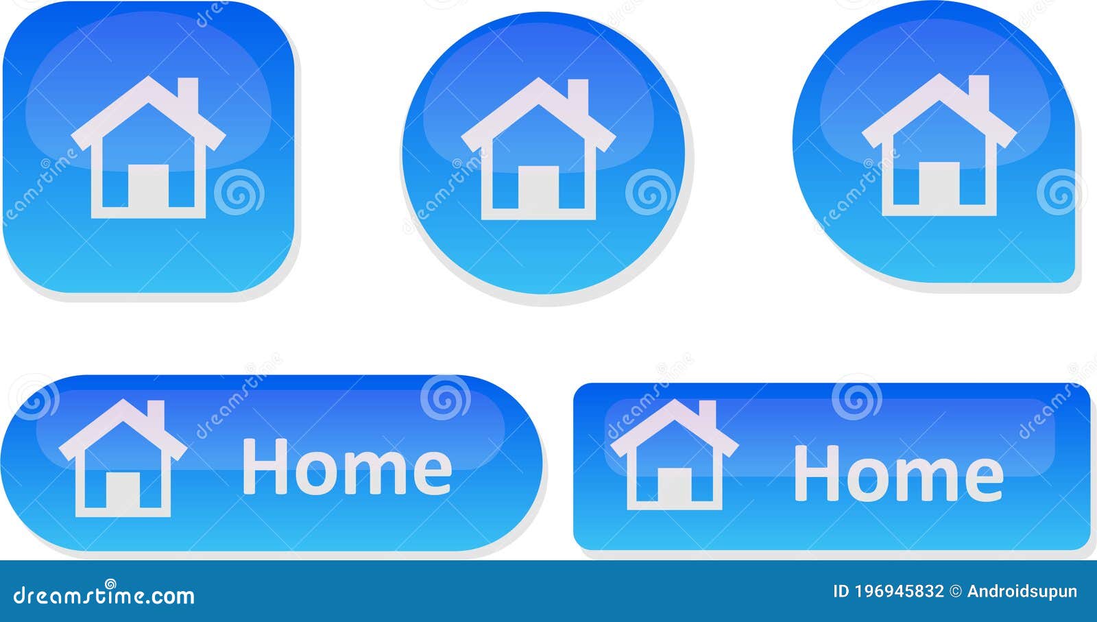 Different Shapes of Home Icon Set Stock Vector - Illustration of ...
