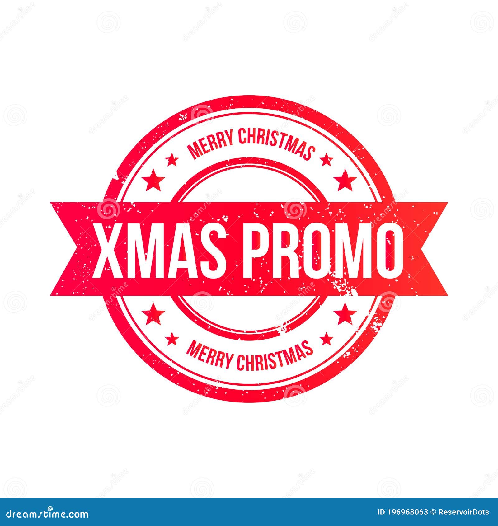 Christmas Promo Grunge Ribbon Stamp Stock Vector - Illustration of ...