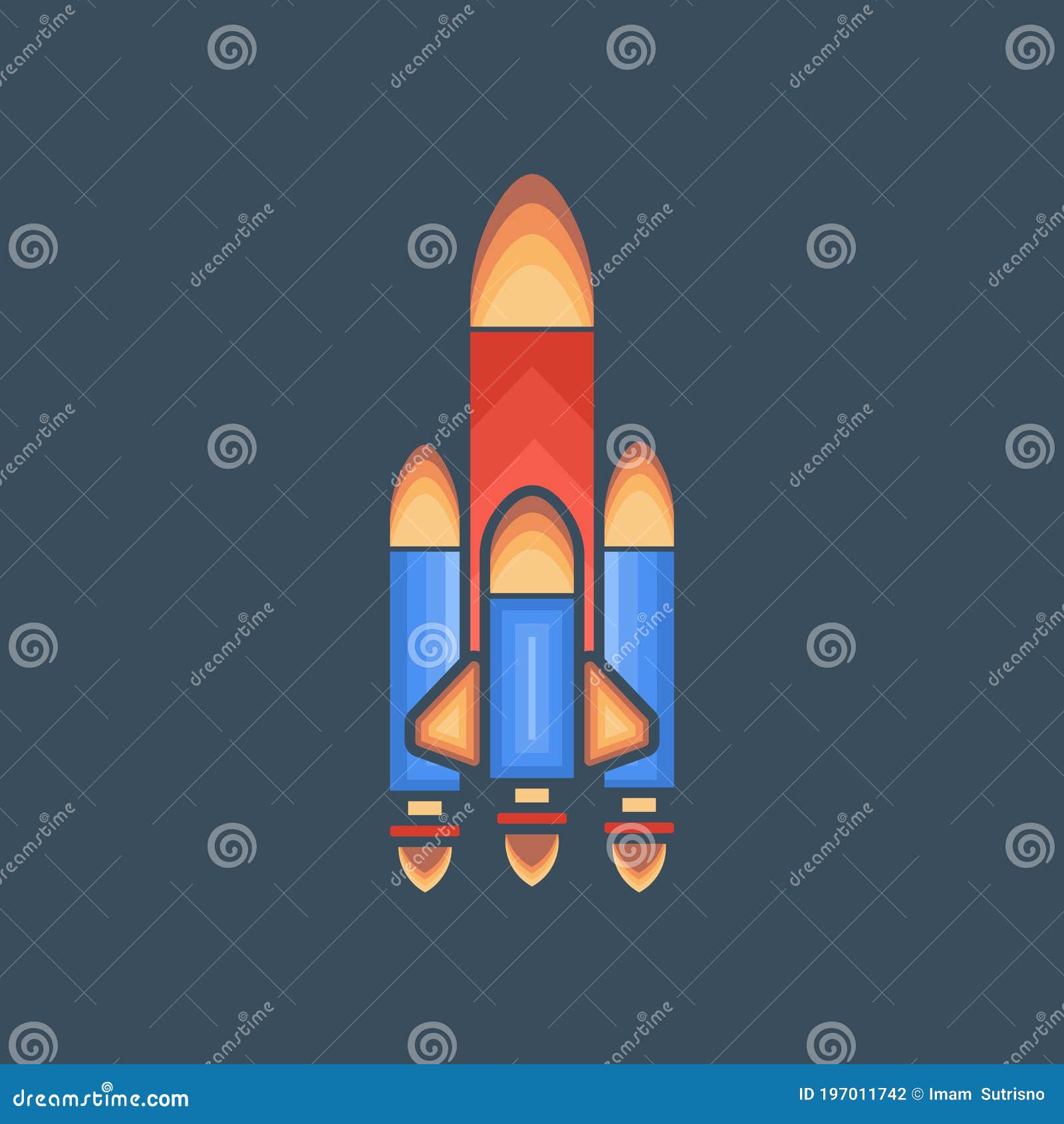 Space Rocket Launch Vector Illustration Stock Vector - Illustration of ...