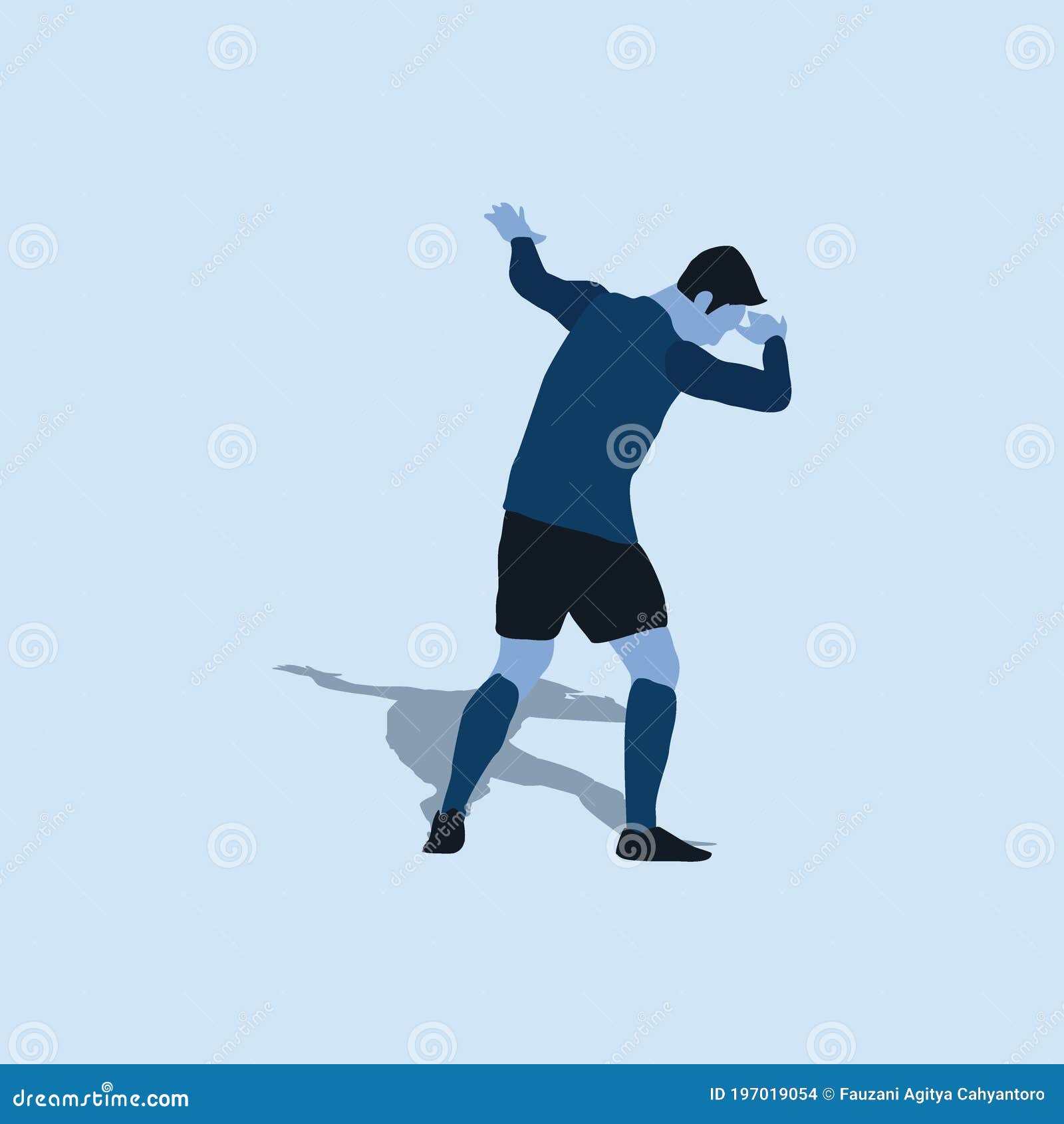 Dab Celebration in Soccer - Two Tone Flat Illustration Stock Vector ...