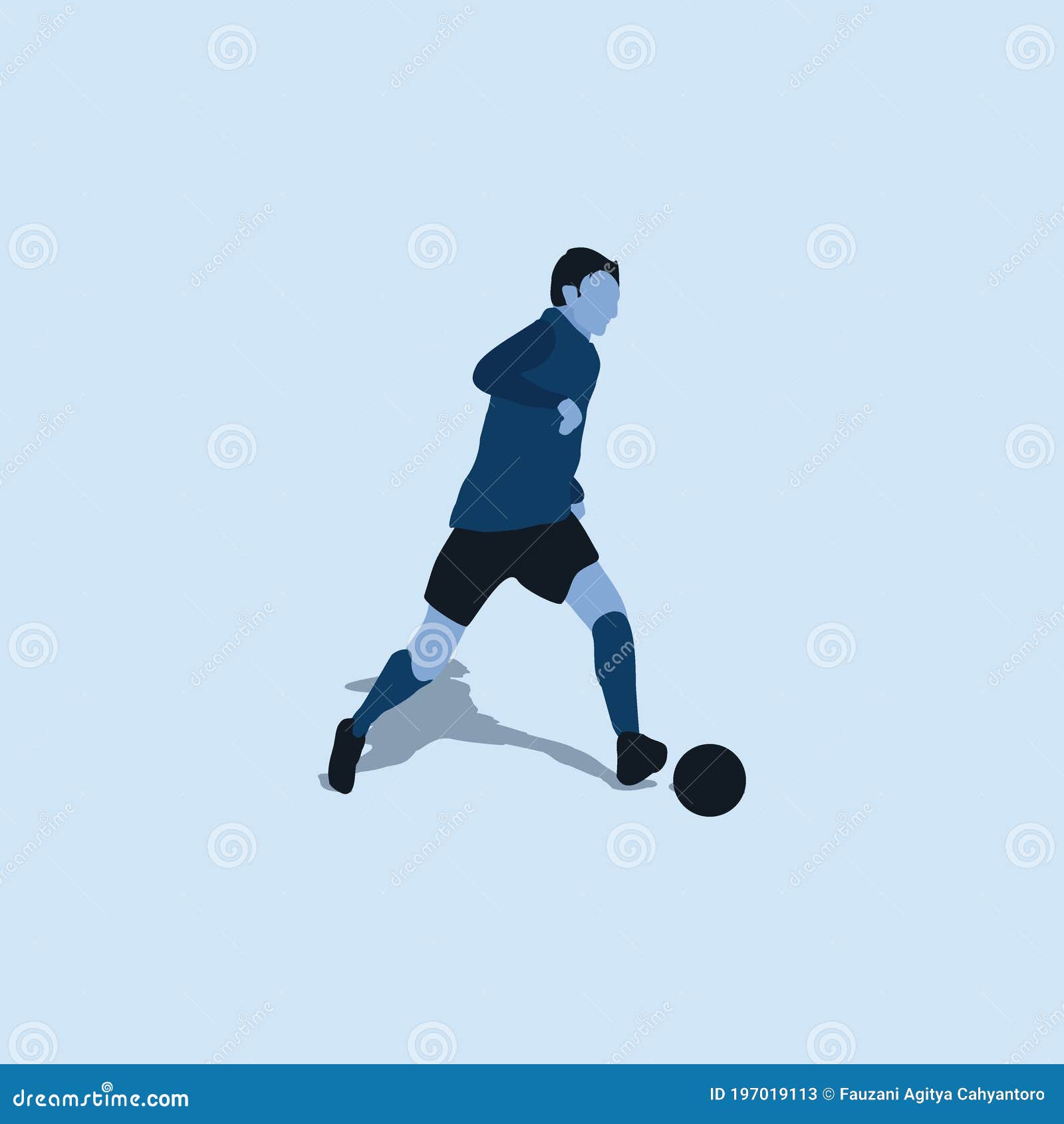 Left Footed Smooth Dribbling - Two Tone Illustration Stock Vector ...