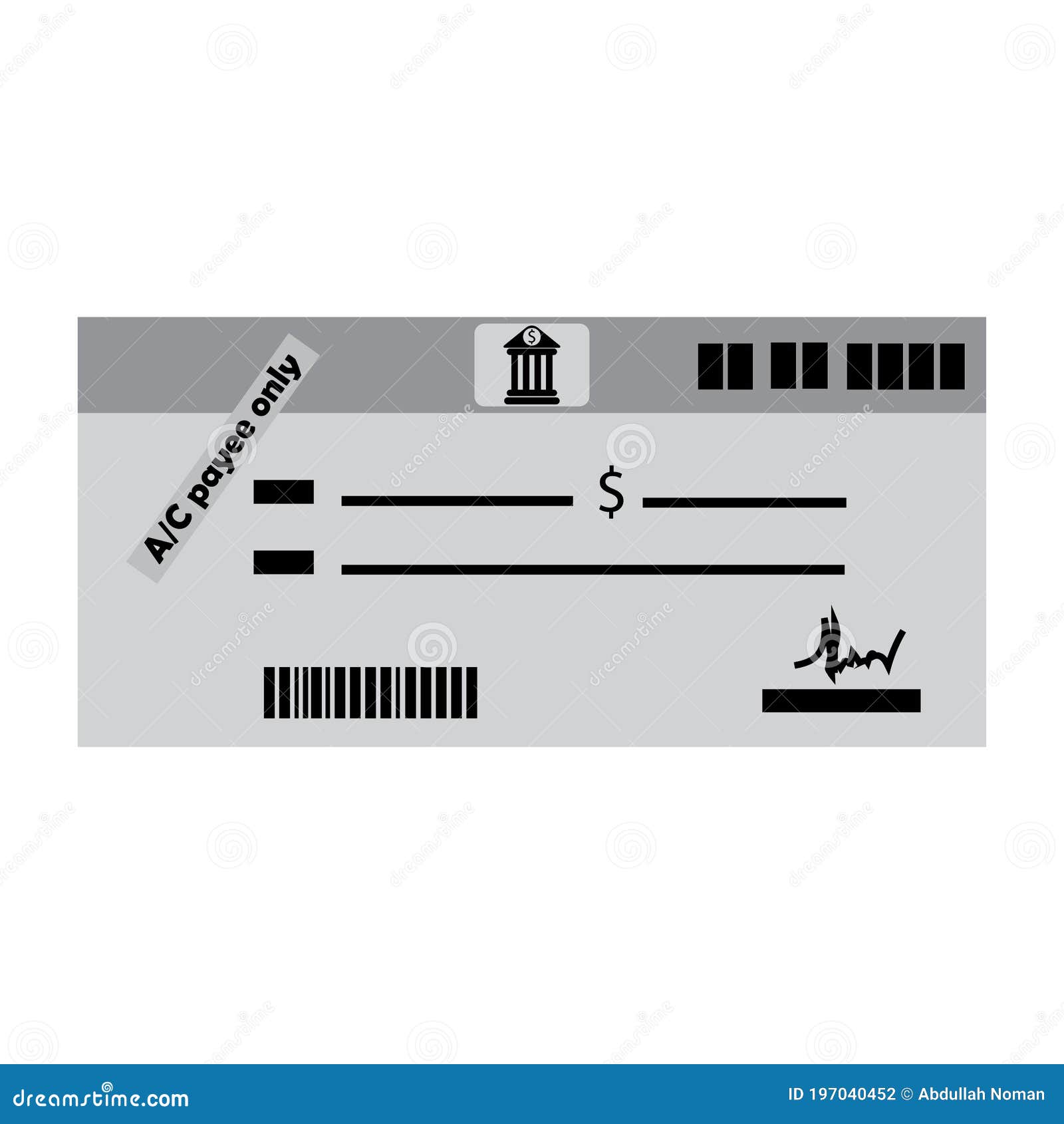 Bank Account Payee Check Book Icon Stock Vector - Illustration of ...