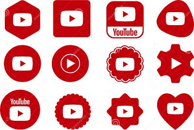 Youtube Icon collection editorial photography. Illustration of youtube ...