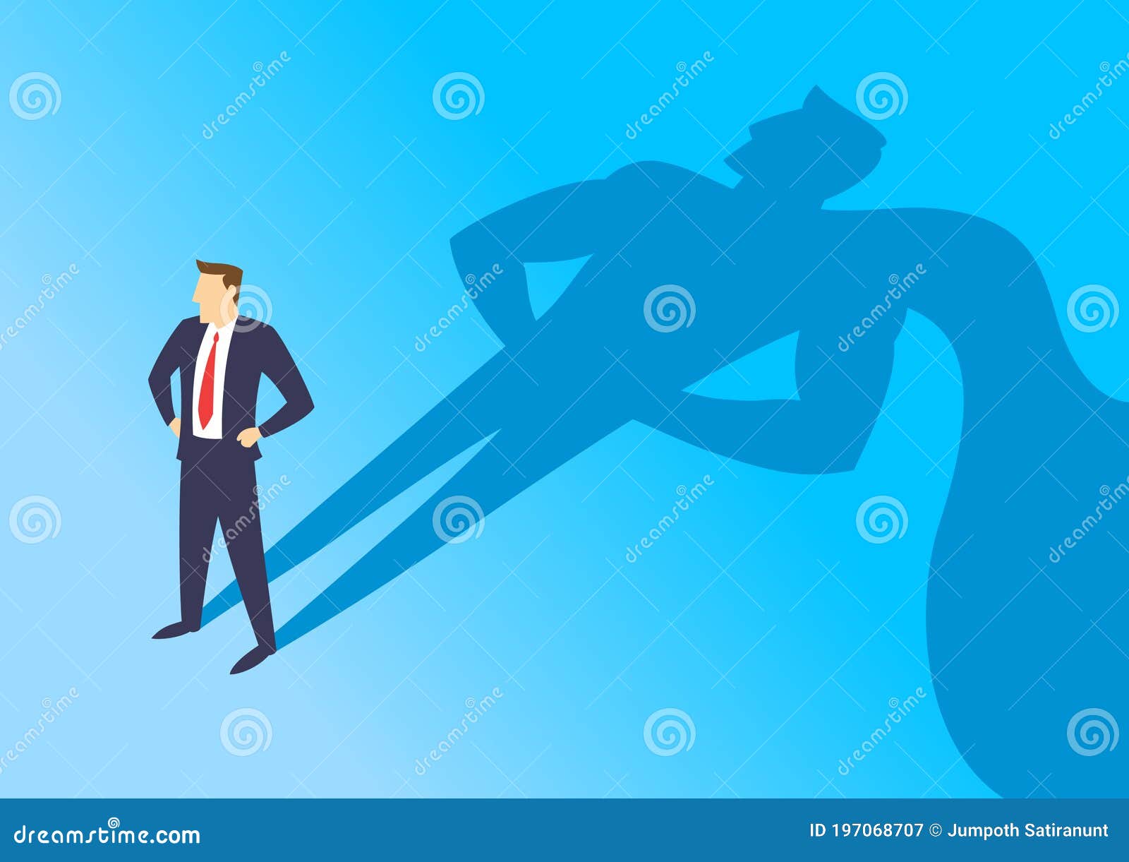 Businessman with Superhero Shadow, Motivation Leader and Ambition To ...