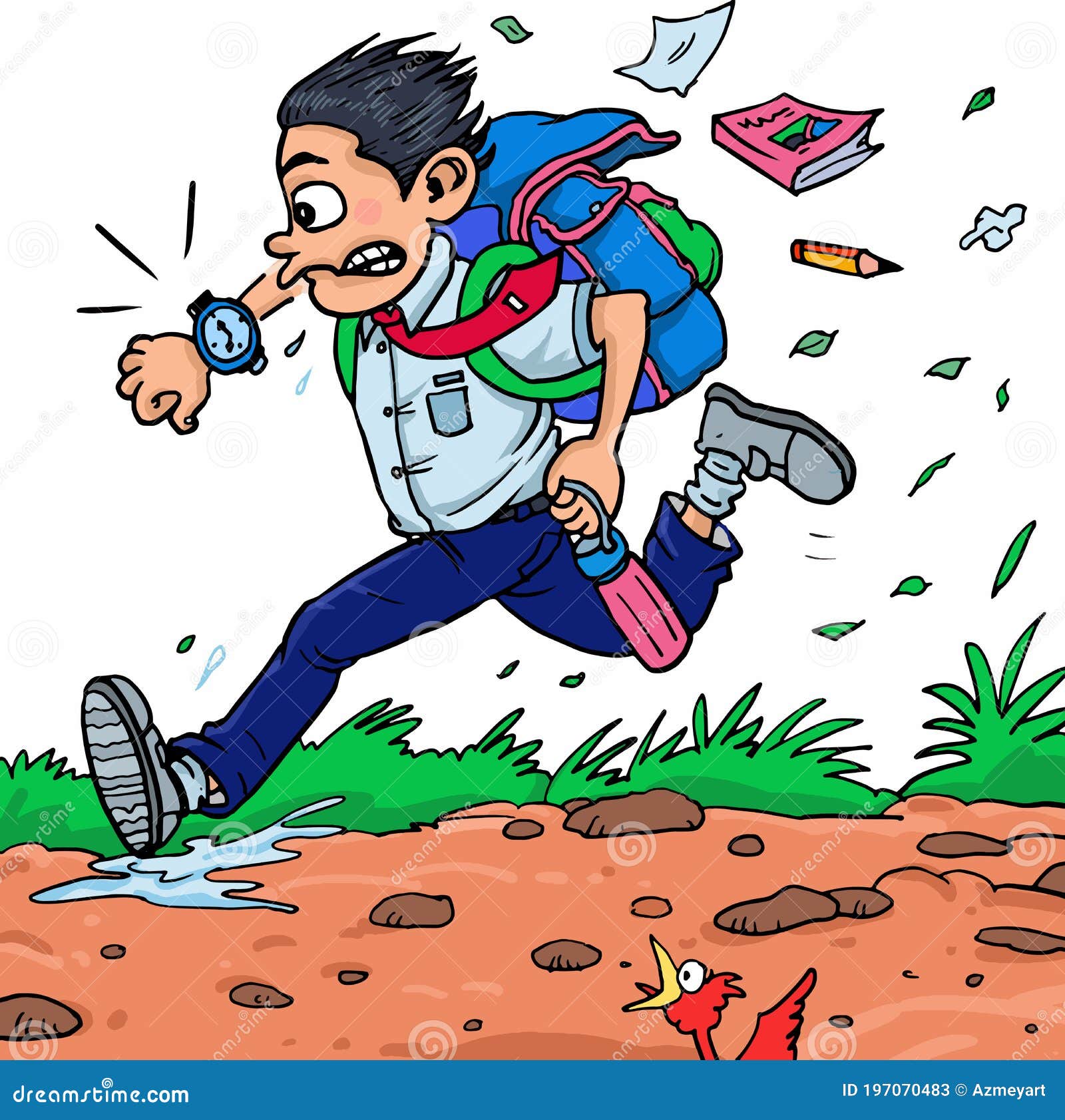 Cartoon Drawing Of A Boy Late For School Vector Image - vrogue.co Cartoon Drawing Of A Boy Late For School Vector Image - vrogue.co
