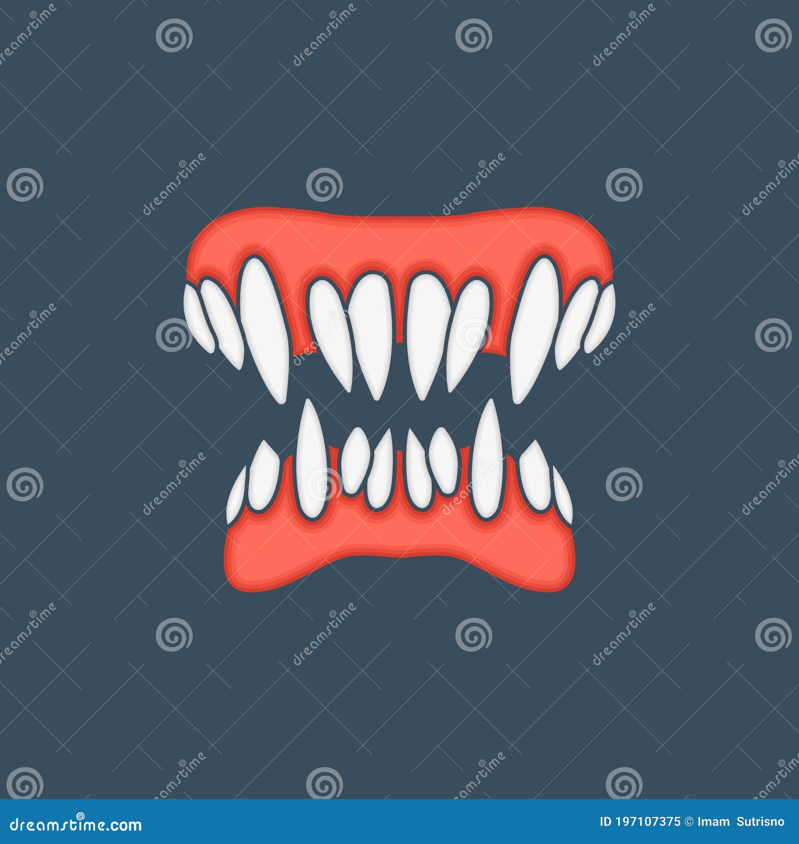 Fangs Mouth Vector Icon Illustration. Happy Halloween Stock Vector ...