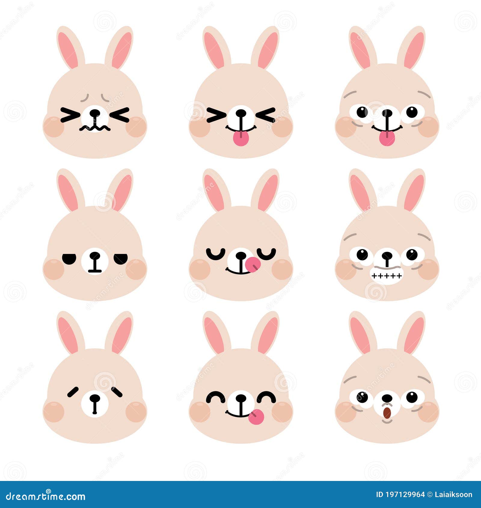 Rabbit Sad Emoji. Hare Sorrowful Emotions. Animal Dull. Vector I ...