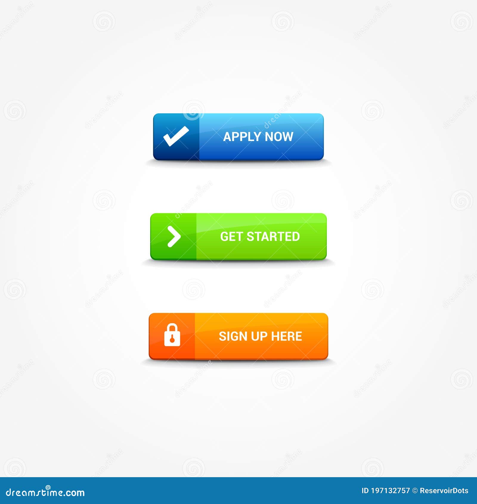 Apply Now, Get Started & Sign Up Buttons Stock Vector - Illustration of ...