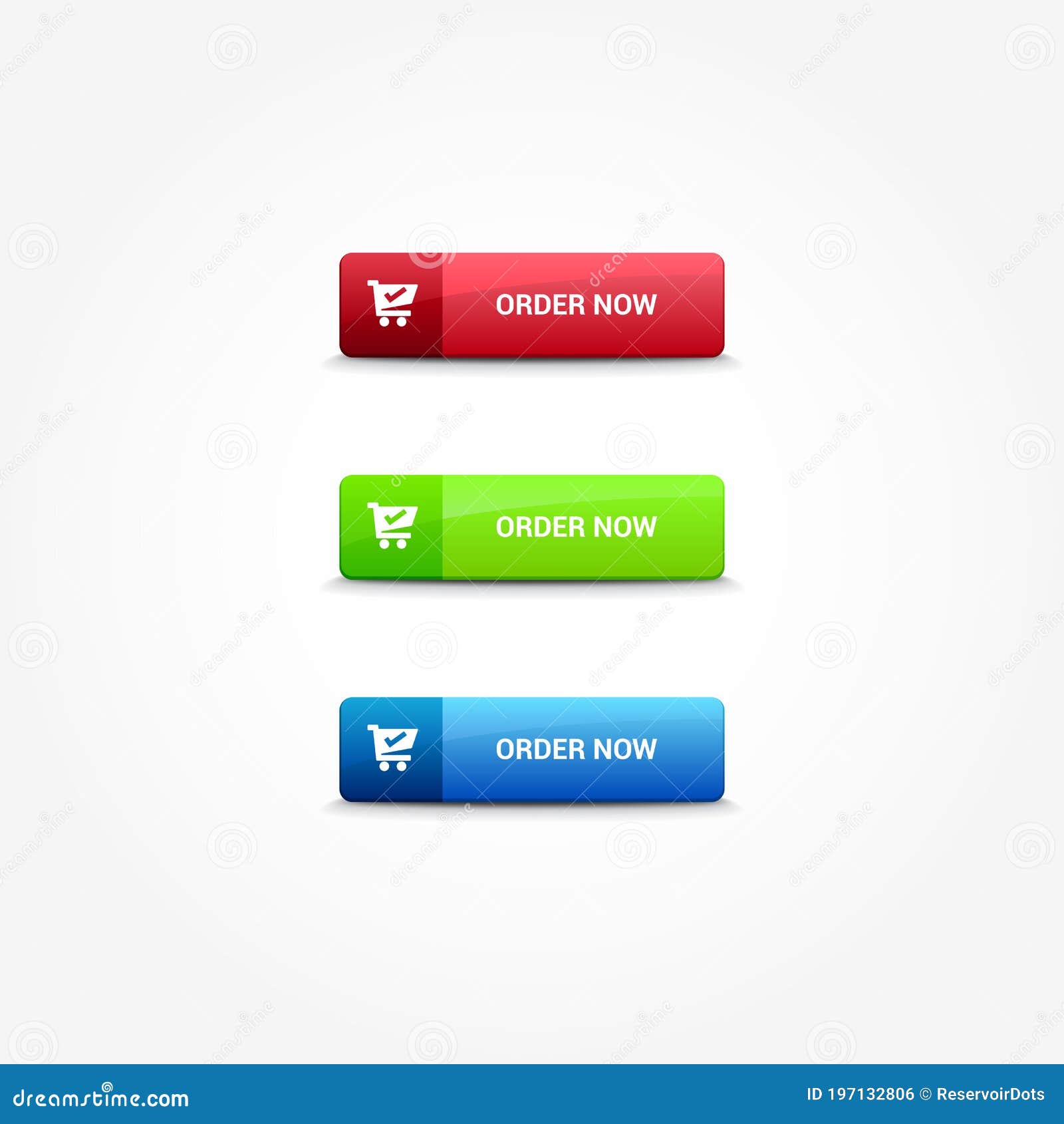Order Now Web Buttons stock vector. Illustration of icon - 197132806