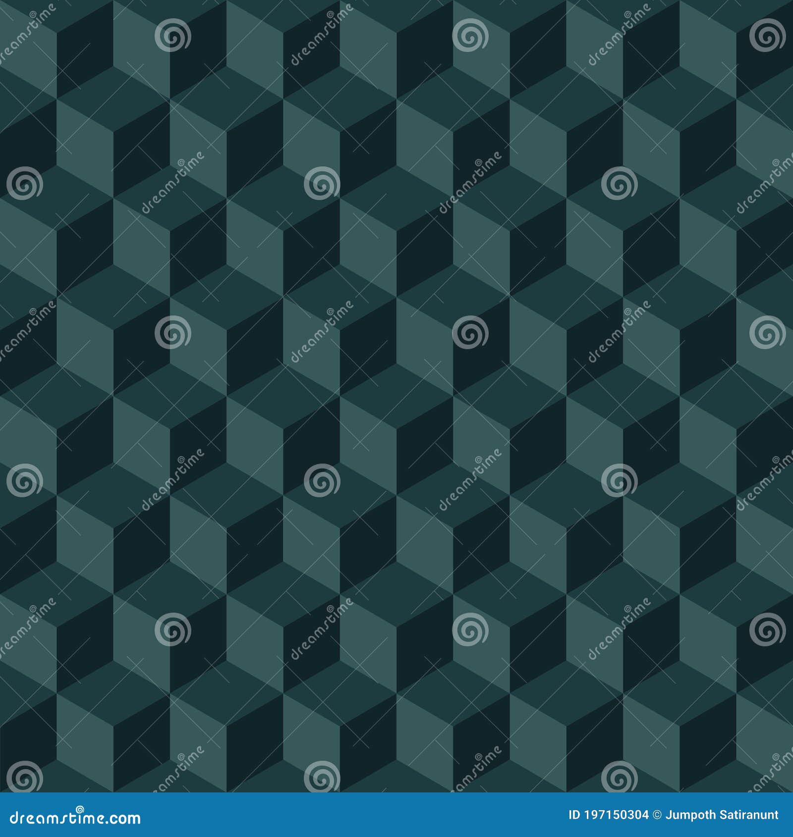 Abstract Seamless Pattern of Dark Hexagonal Cubes, Modern Stylish of ...