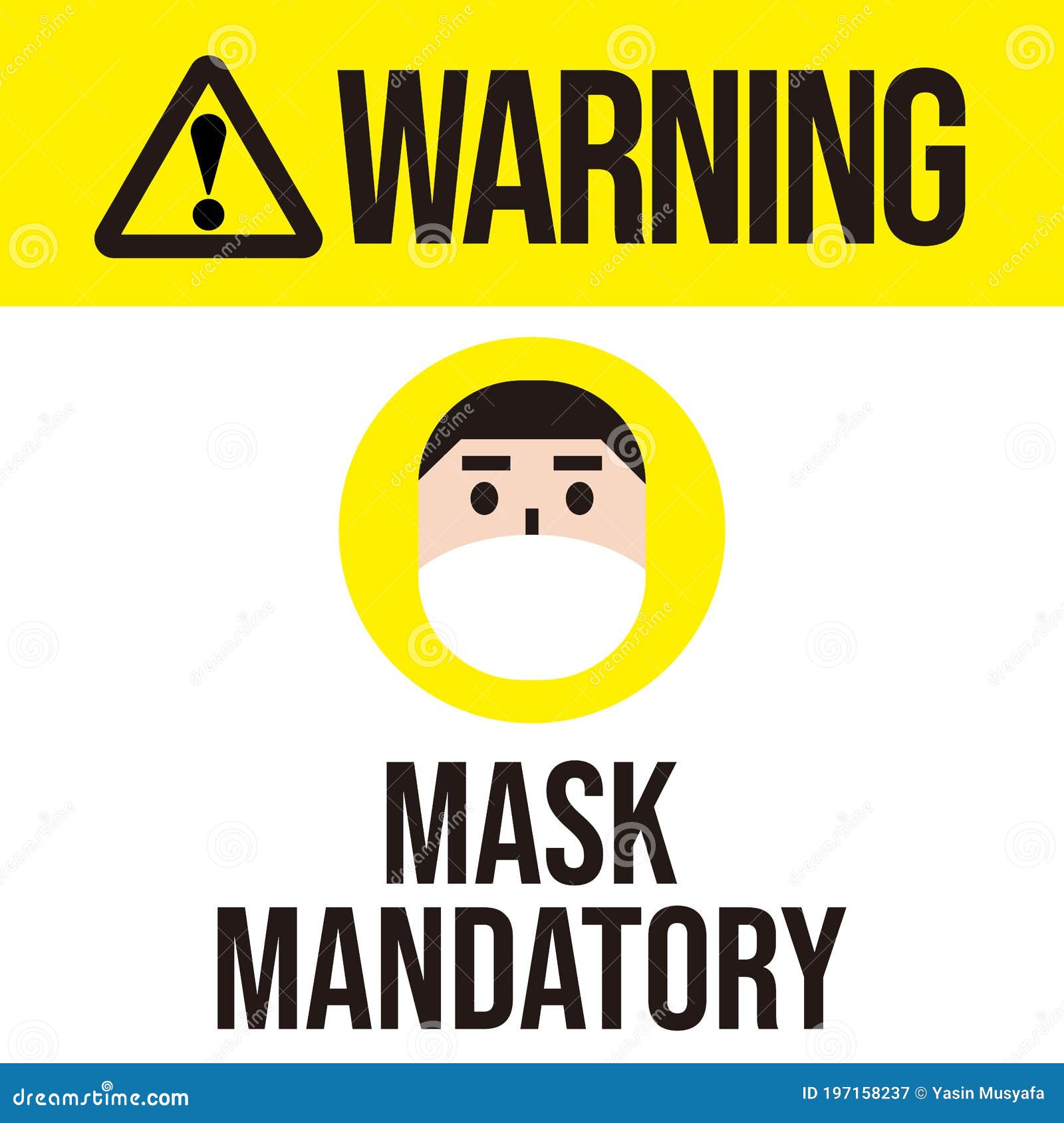 Mask Mandatory Area, Warning, No Entry without Face Mask Stock Vector ...
