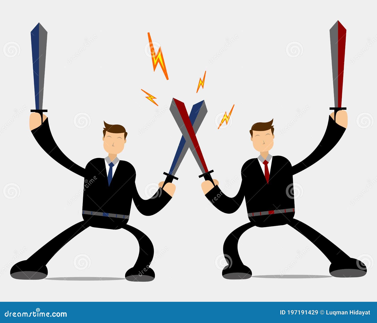 Illustration Cartoon Character of Fight in Business Stock Vector ...