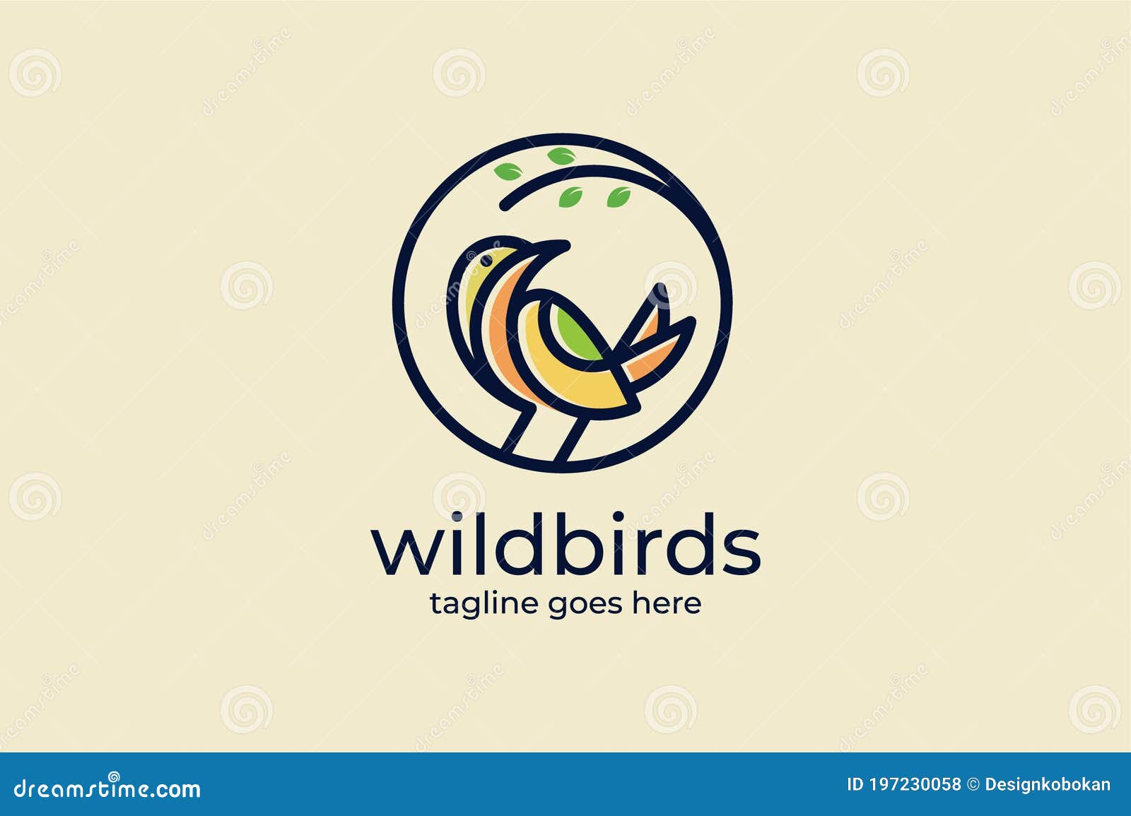Wild Birds Animal Logo Template Stock Vector - Illustration of flying ...