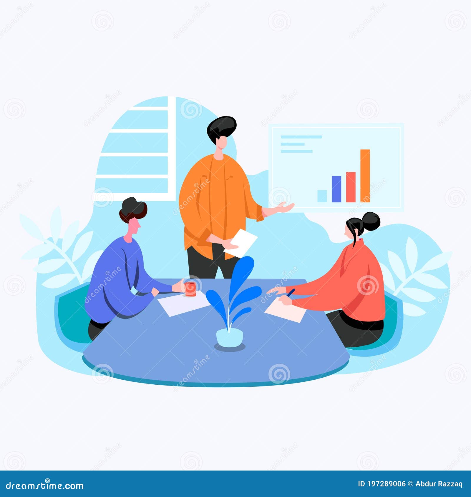 Office Discussion Employees Each Other, Office Employers Preparing ...