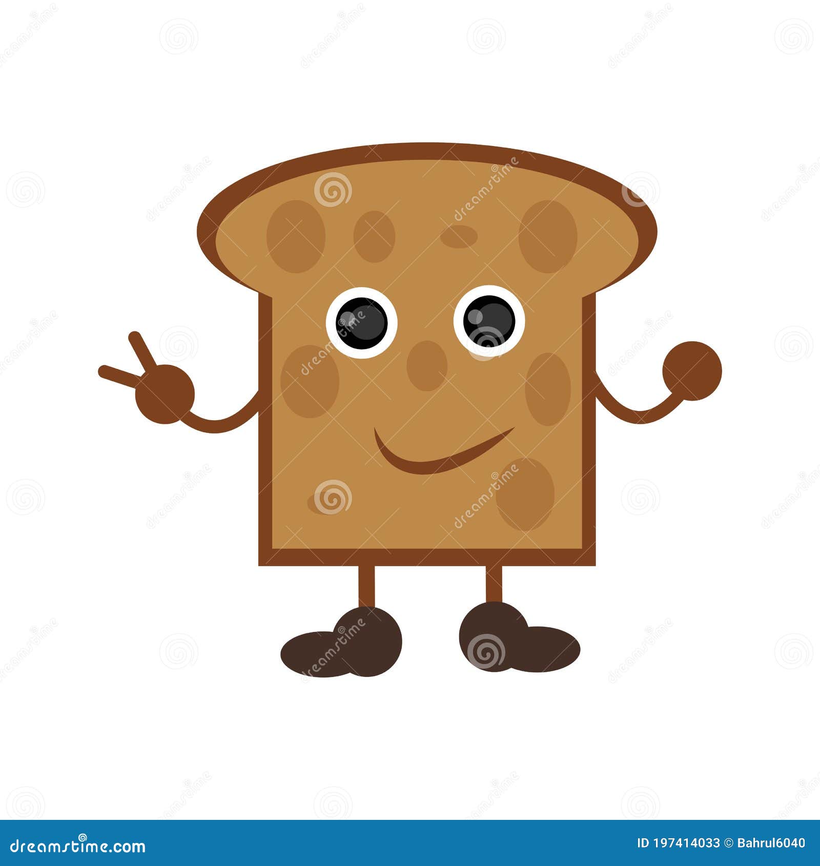 Bread Smile Vector Illustration Happy Fun Stock Vector - Illustration ...