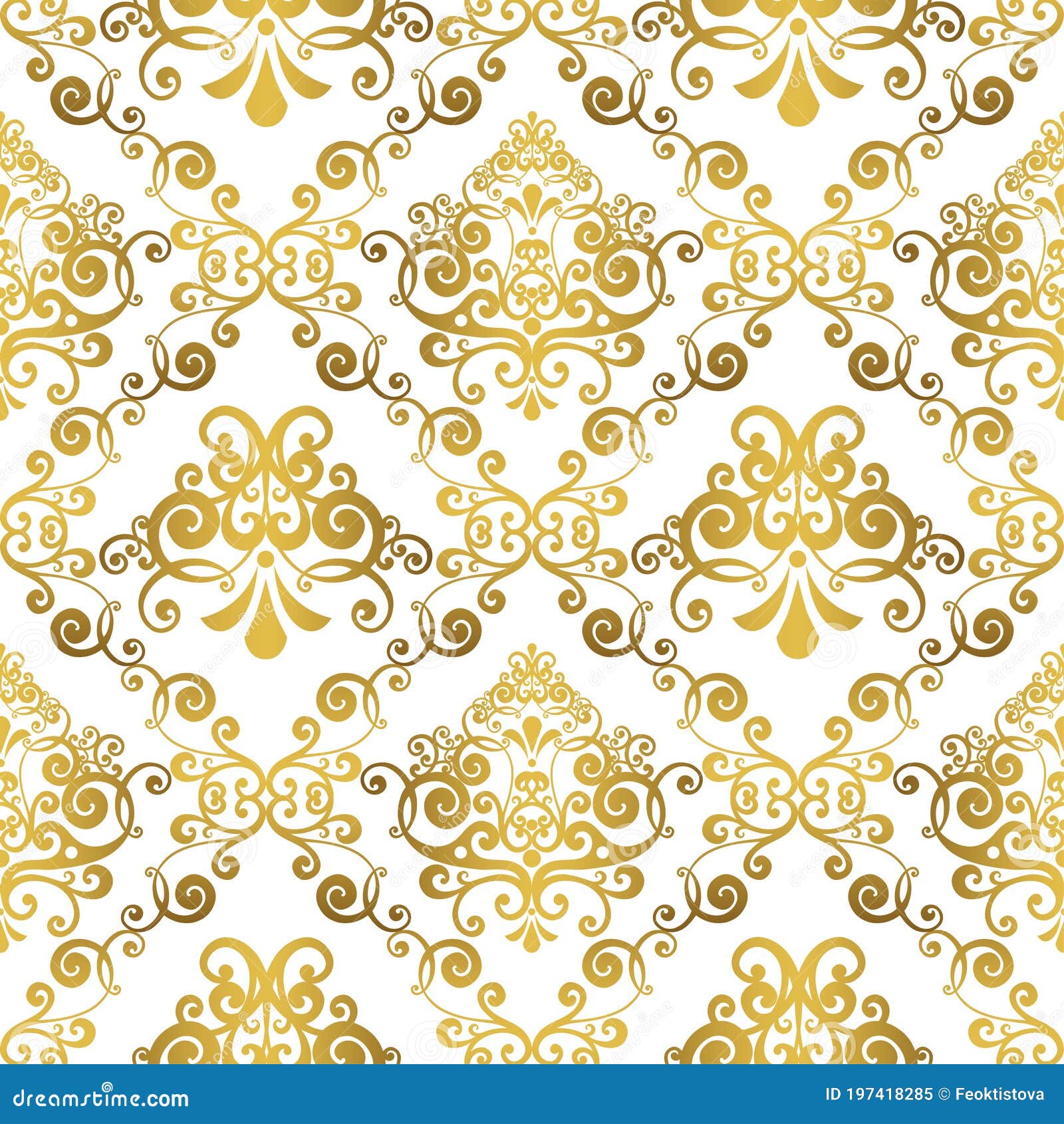 Vector Damask Vintage Baroque Ornament. Retro Pattern Antique Style ...