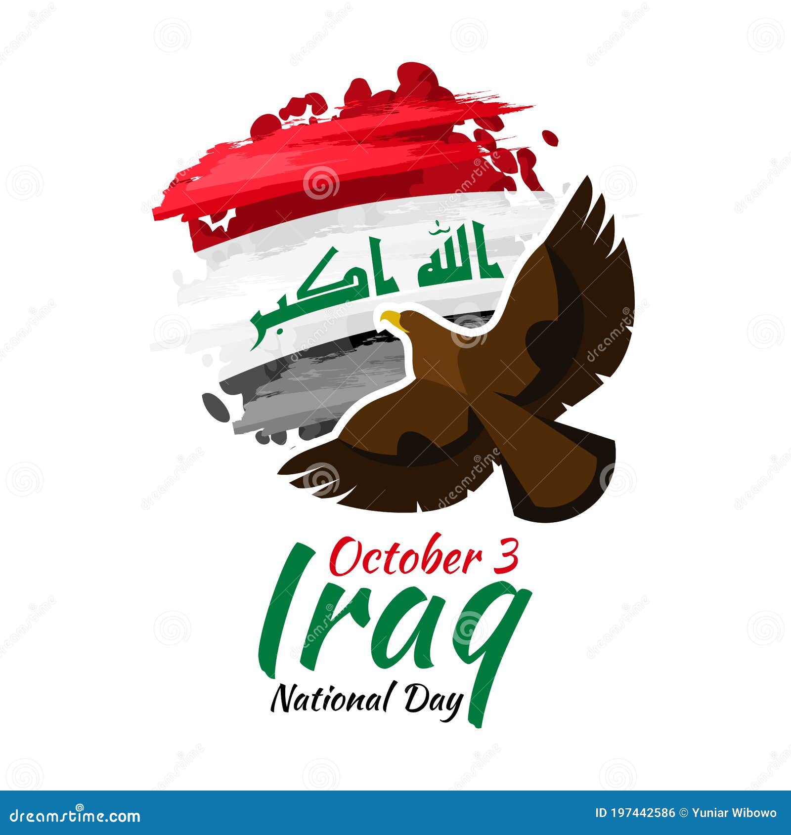 October 3, Happy National Day of Iraq Stock Vector - Illustration of ...