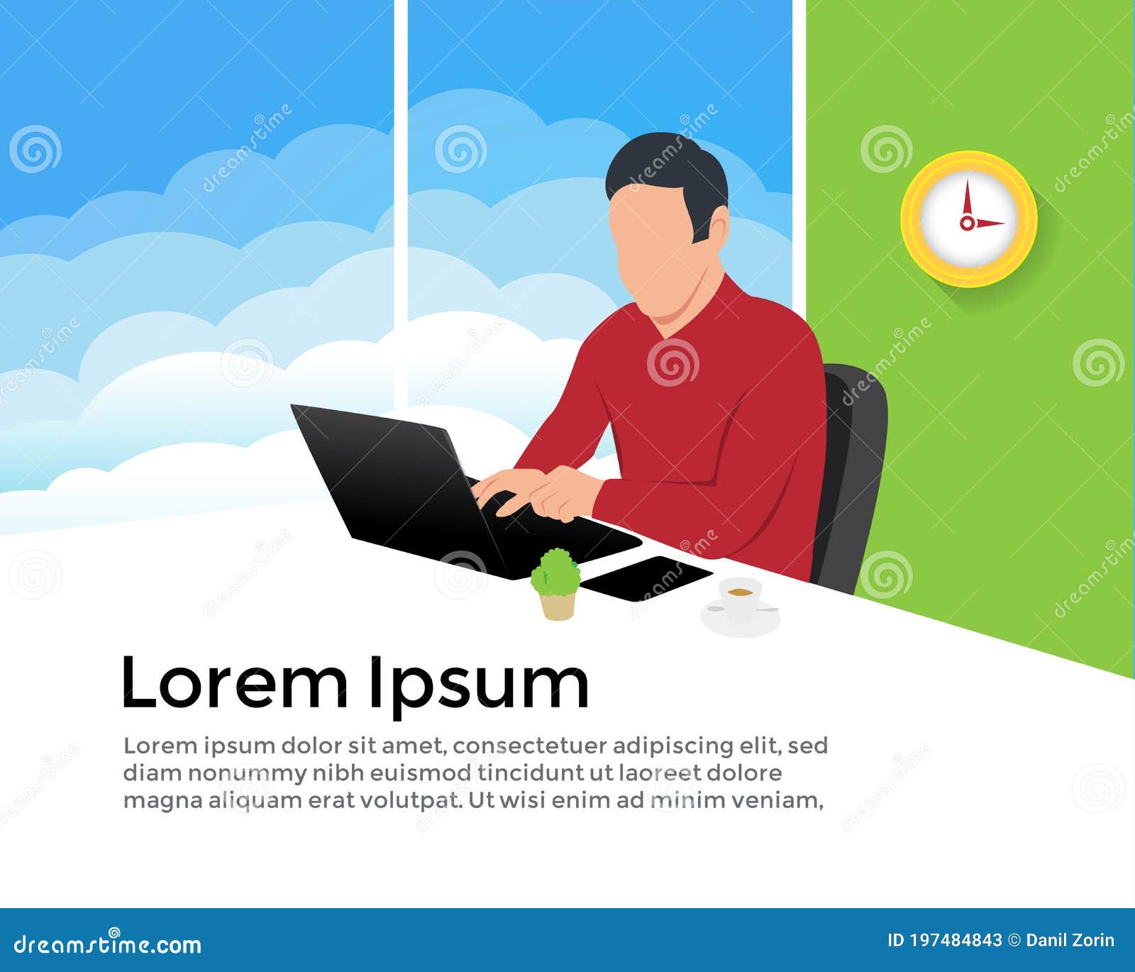 Businessman Marketer Working at the Computer in the Office, Stock ...