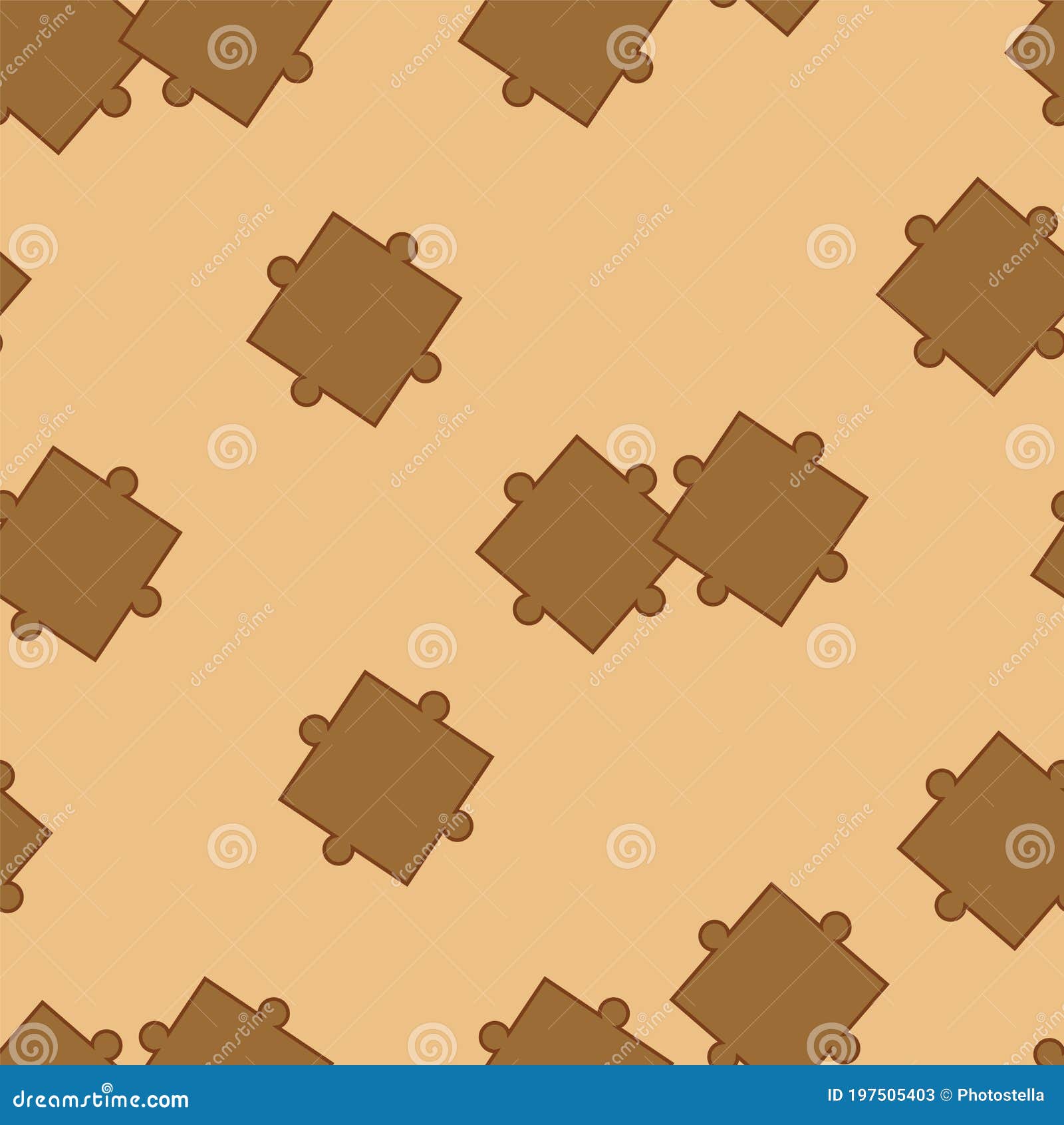 Seamless Pattern with Brown Puzzle Pieces Vector Stock Vector ...