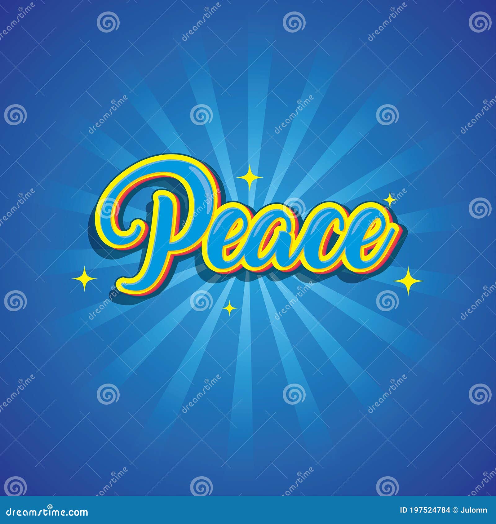 Hand Lettering Vector Peace Typography Design Idea Stock Illustration ...