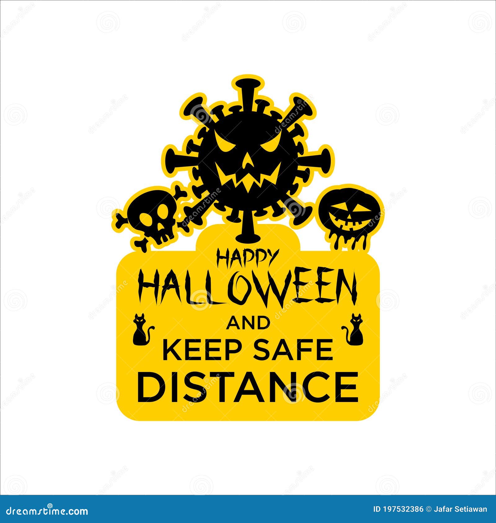 Keep Safe Distance Sign Vector Illustration | CartoonDealer.com #215750884