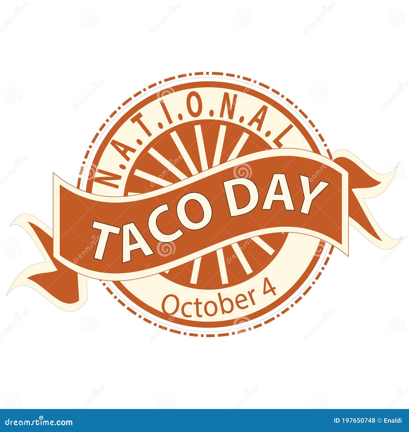 National Taco Day Sign and Stamp Stock Vector - Illustration of month ...
