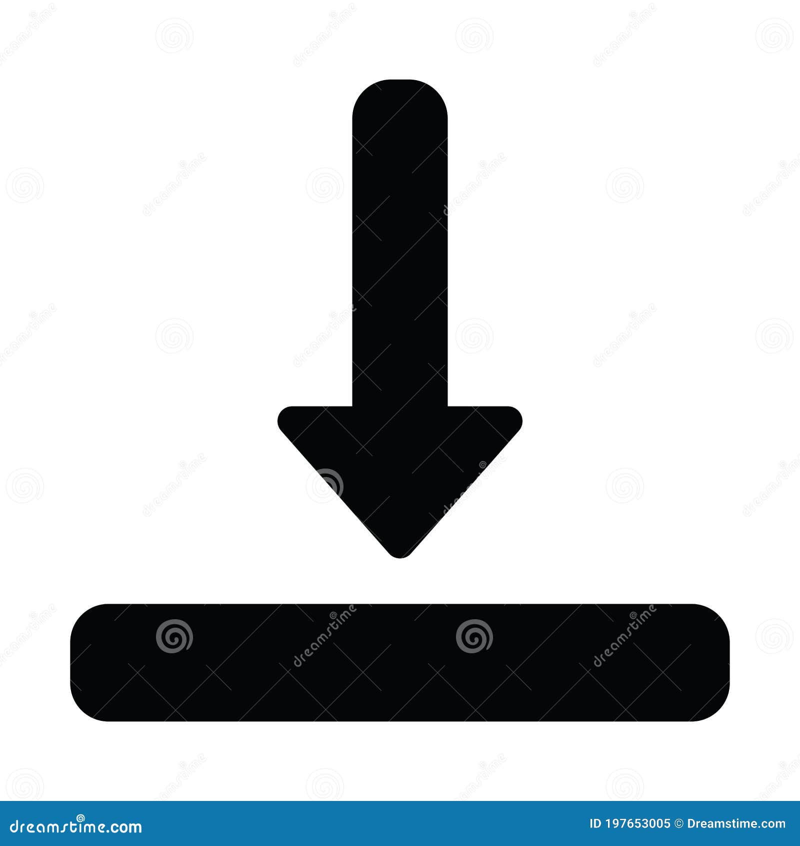 Down arrow sign icon stock vector. Illustration of cursor - 197653005