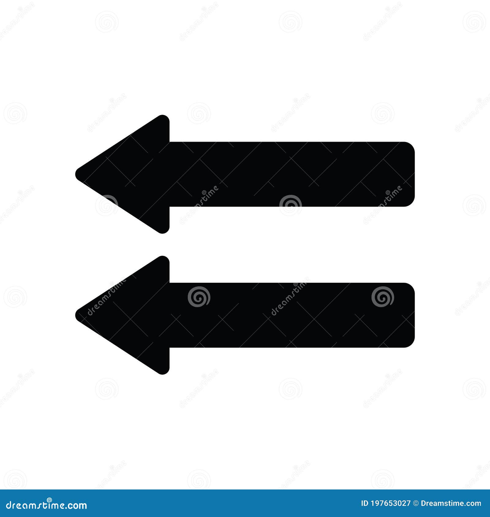 Left Arrow Sign Icon Vector Stock Vector - Illustration of leftside ...