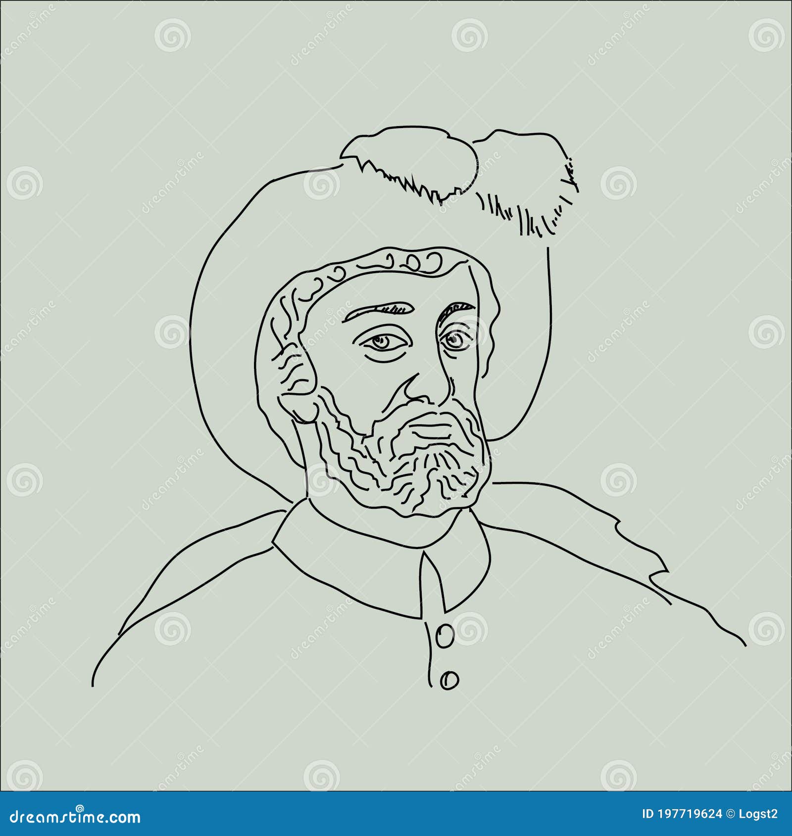 Spanish Conquistador Wearing A Morion Mascot Black And White Cartoon ...