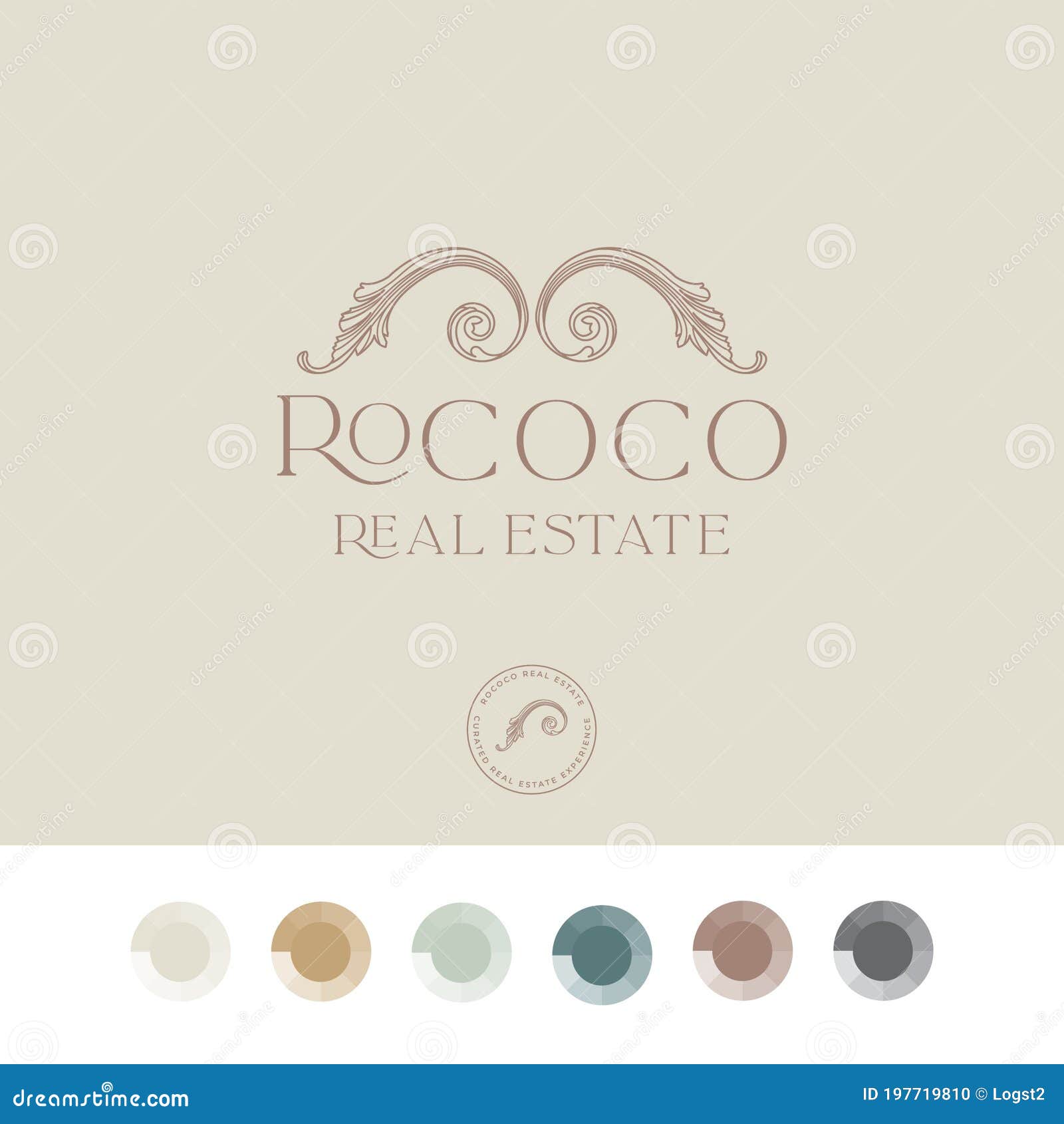 Rococo Style Design Ornaments Template. Rococo Logo Stock Vector ...