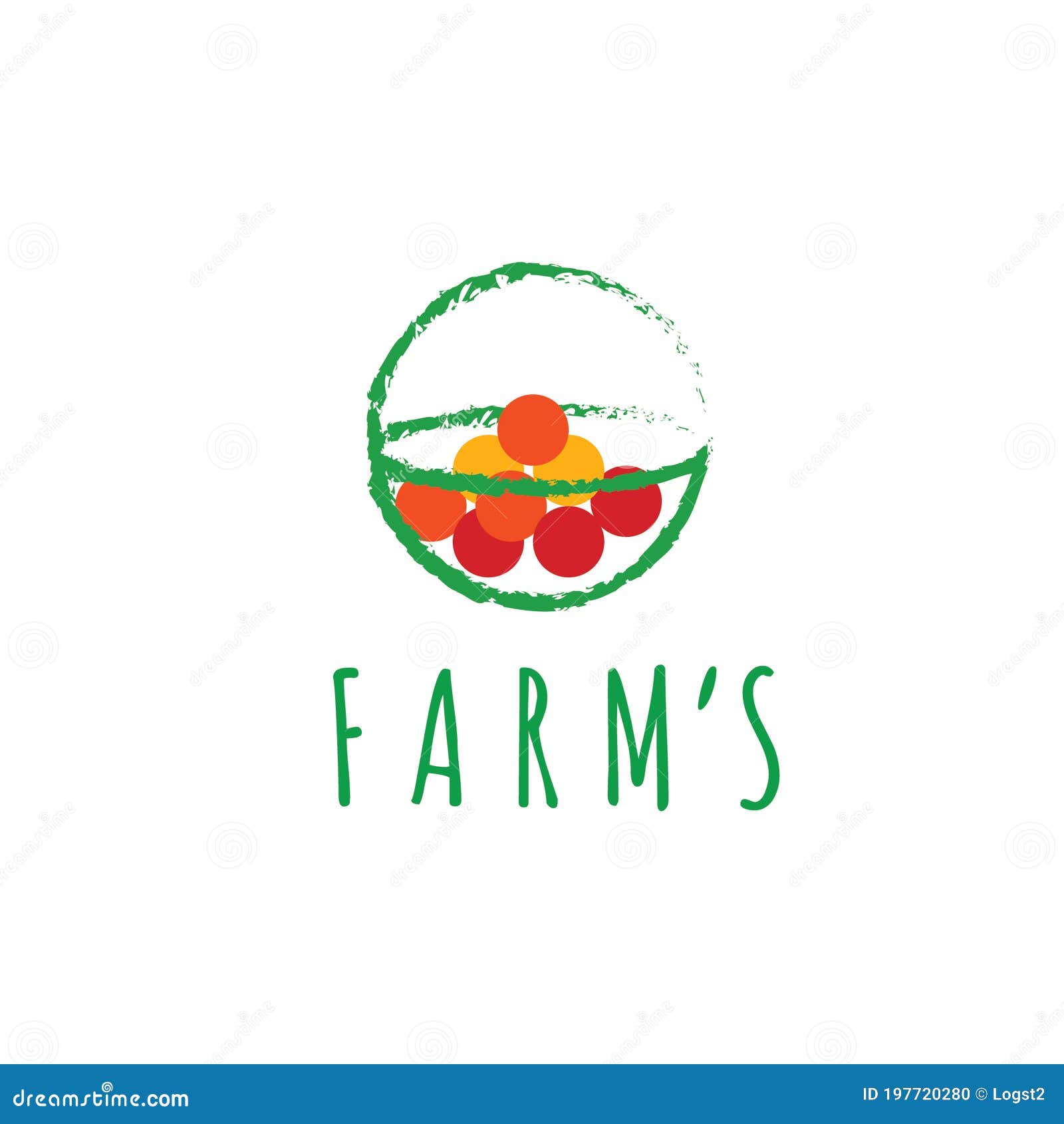 Farm`s Fresh Vector Logo. Fruits and Vegetables Icon Stock Vector ...