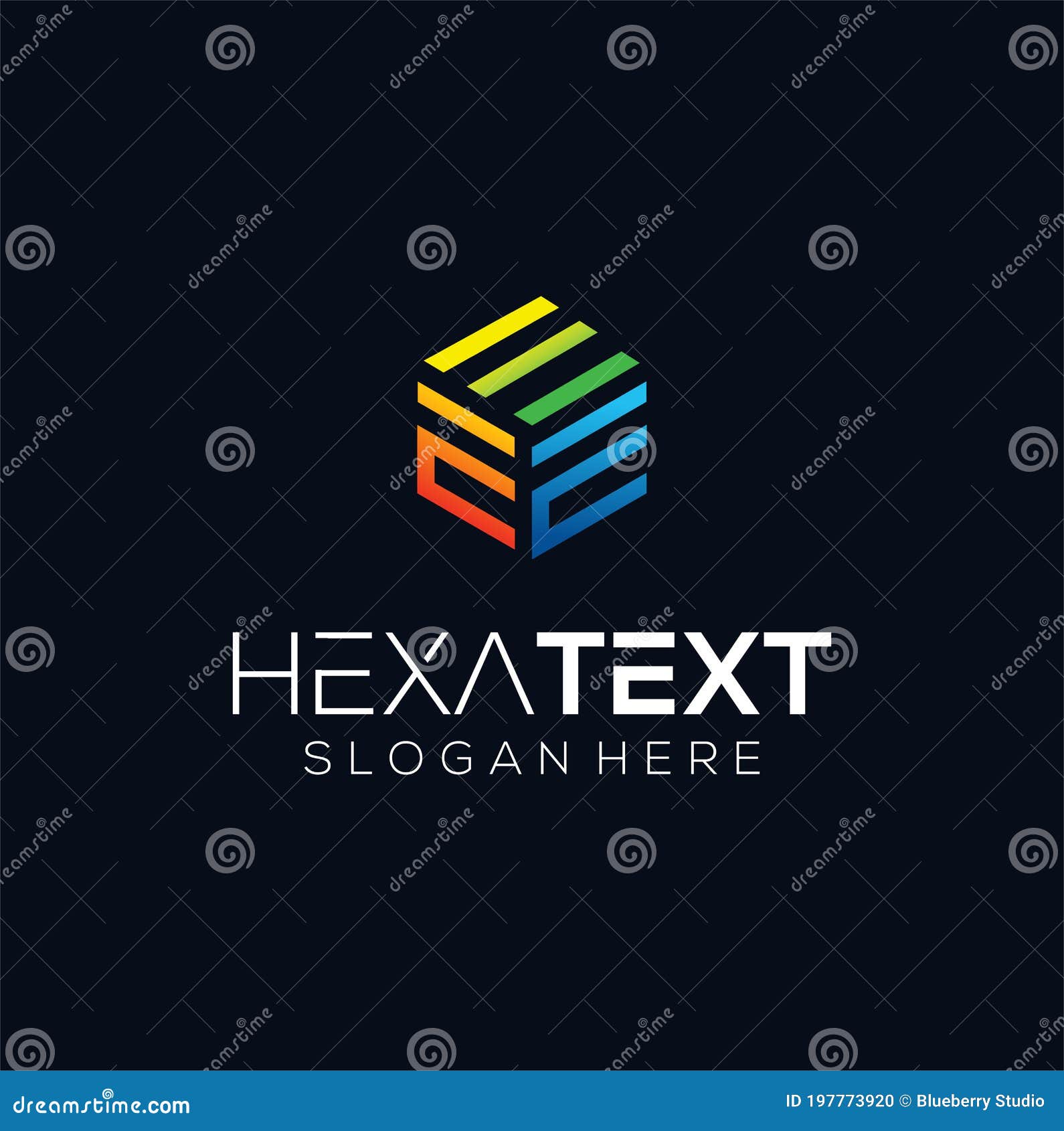 Triple Letter E Logo Hexagonal Box Shape Stock Vector. Cube Initial ...