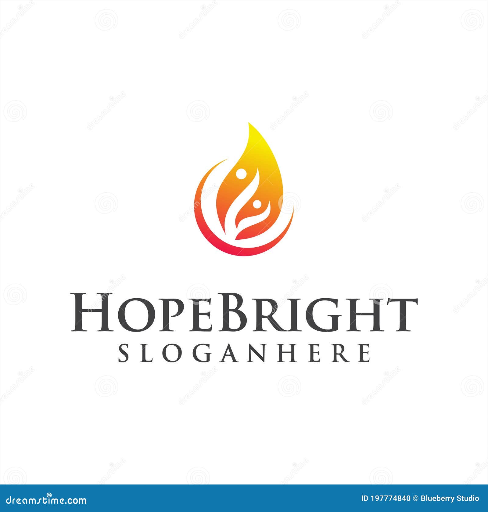 Hope Logo Design On White Background With Hand Pray Silhouette Vector ...