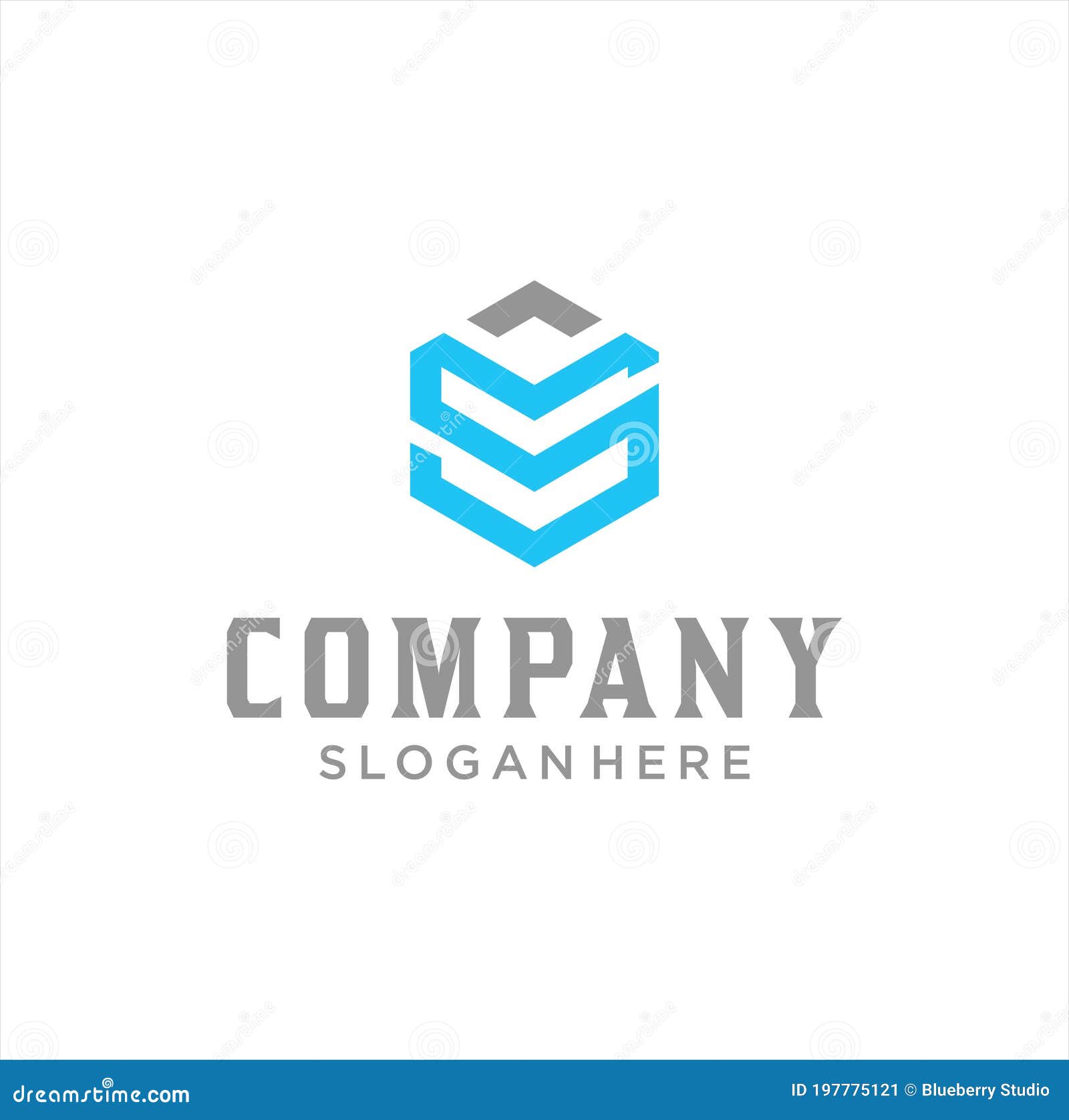 Hexagon Letter S Logo Design Outline Linear Style. Line Art Cube ...