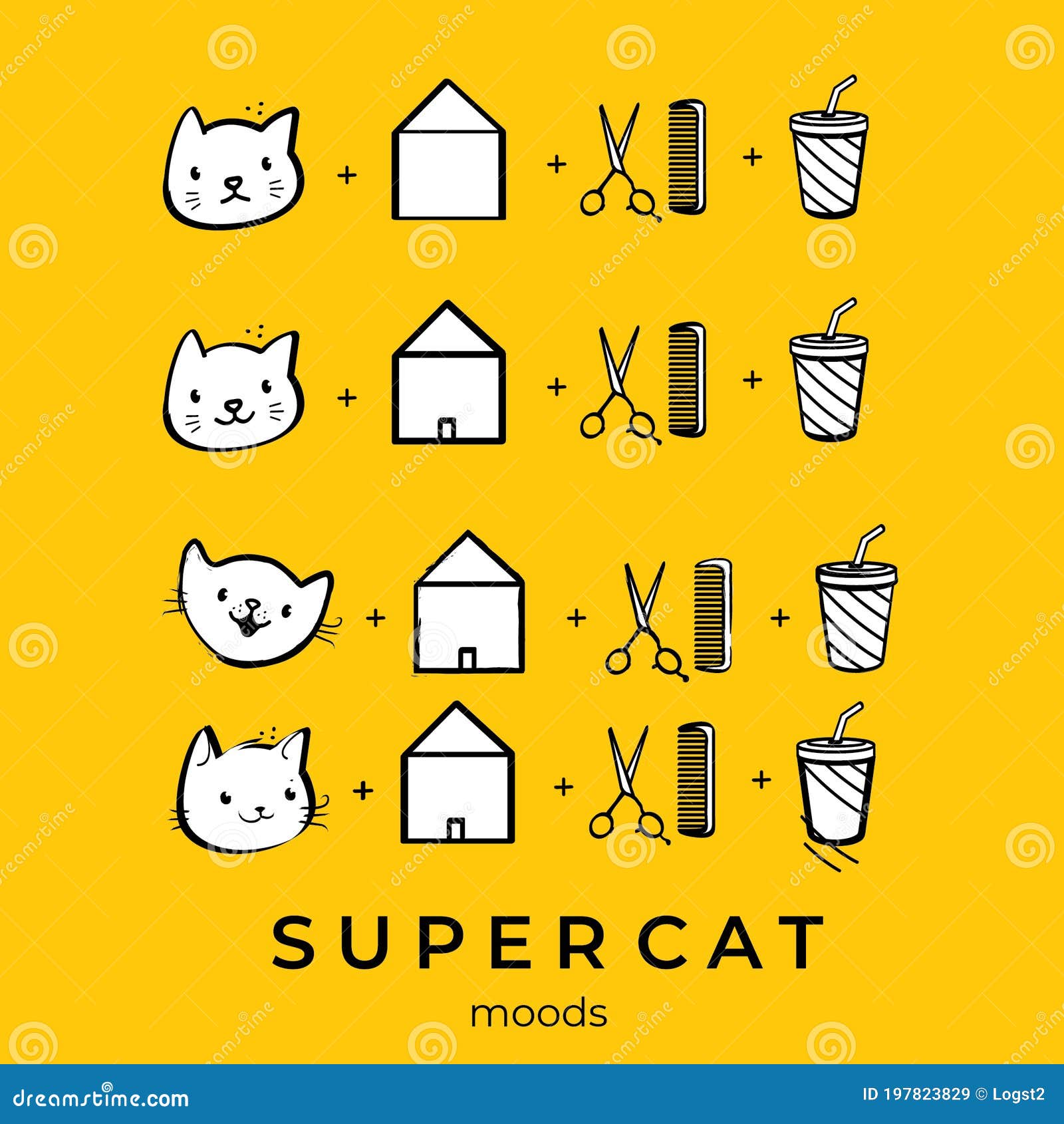 Super Cat Vector Logo. Cat Icon. Cat Emblem Stock Vector - Illustration ...