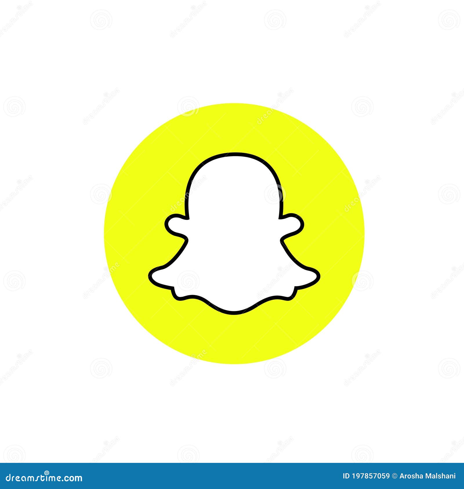 Snapchat round app. editorial stock image. Illustration of snap - 197857059