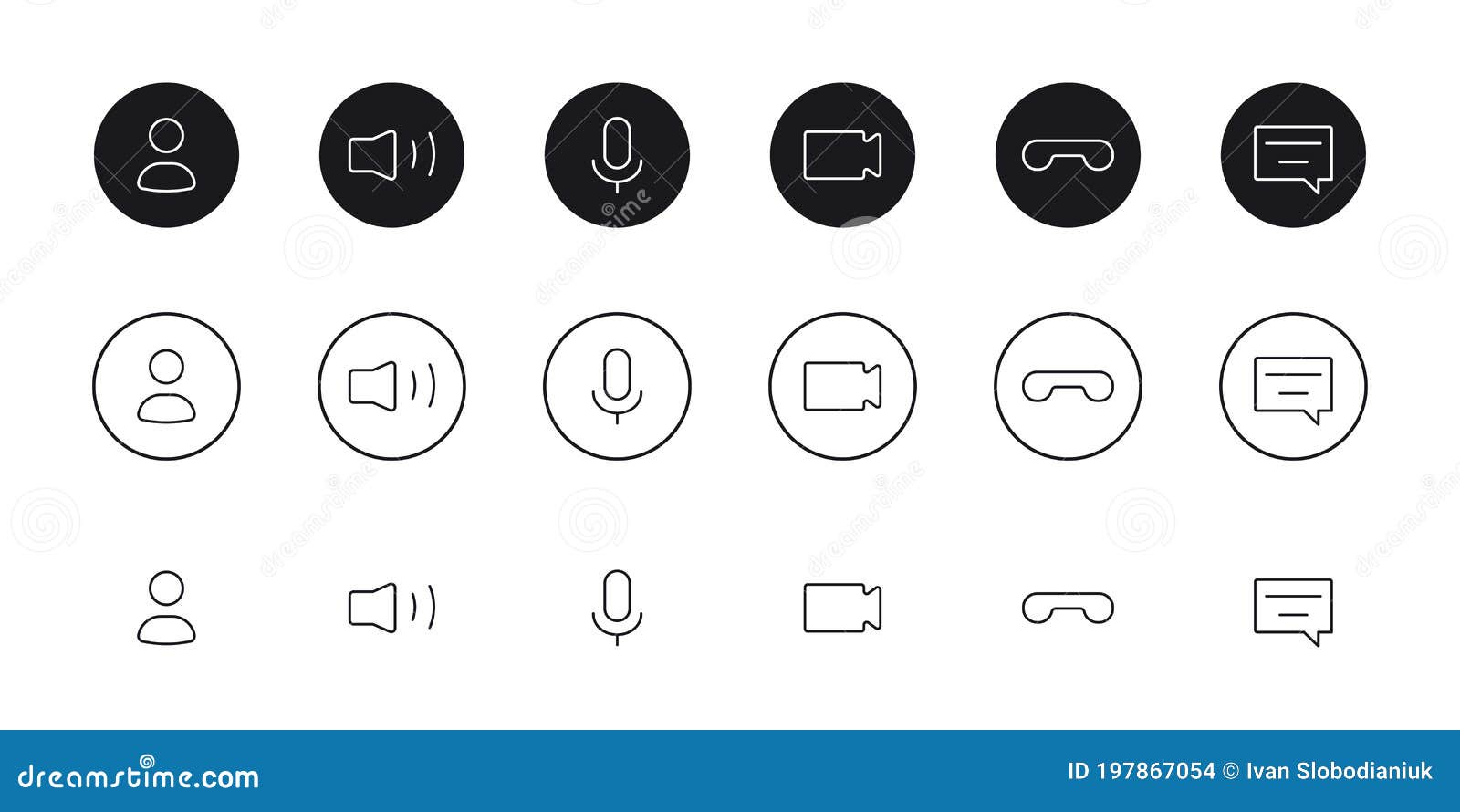 Video Call Icons Set.Video Conference.Video Call Icon Set Simple Design ...