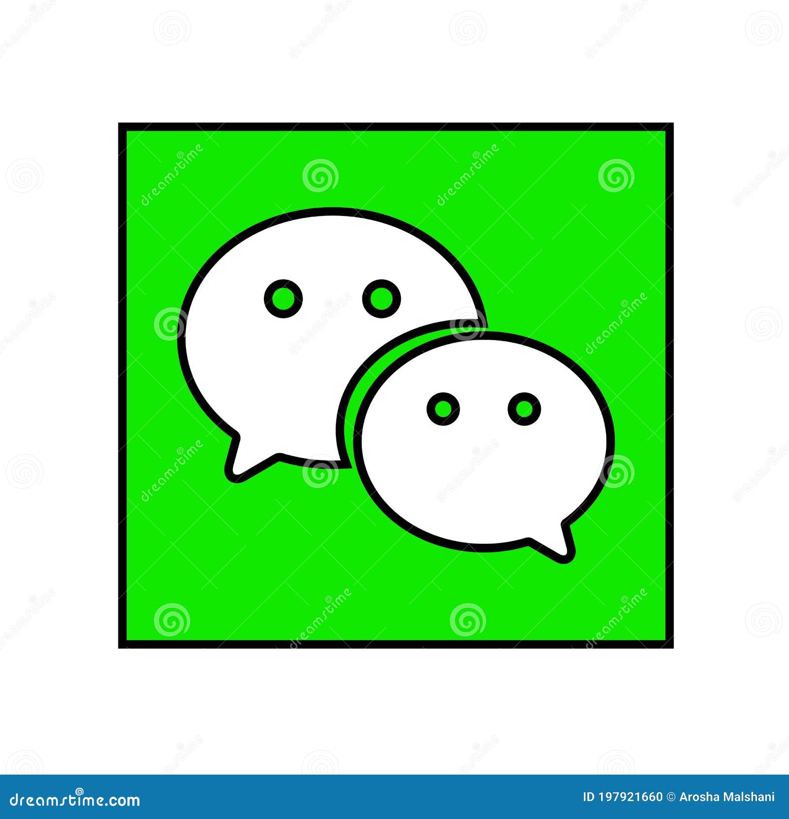 Wechat icon logo. editorial image. Illustration of media - 197921660