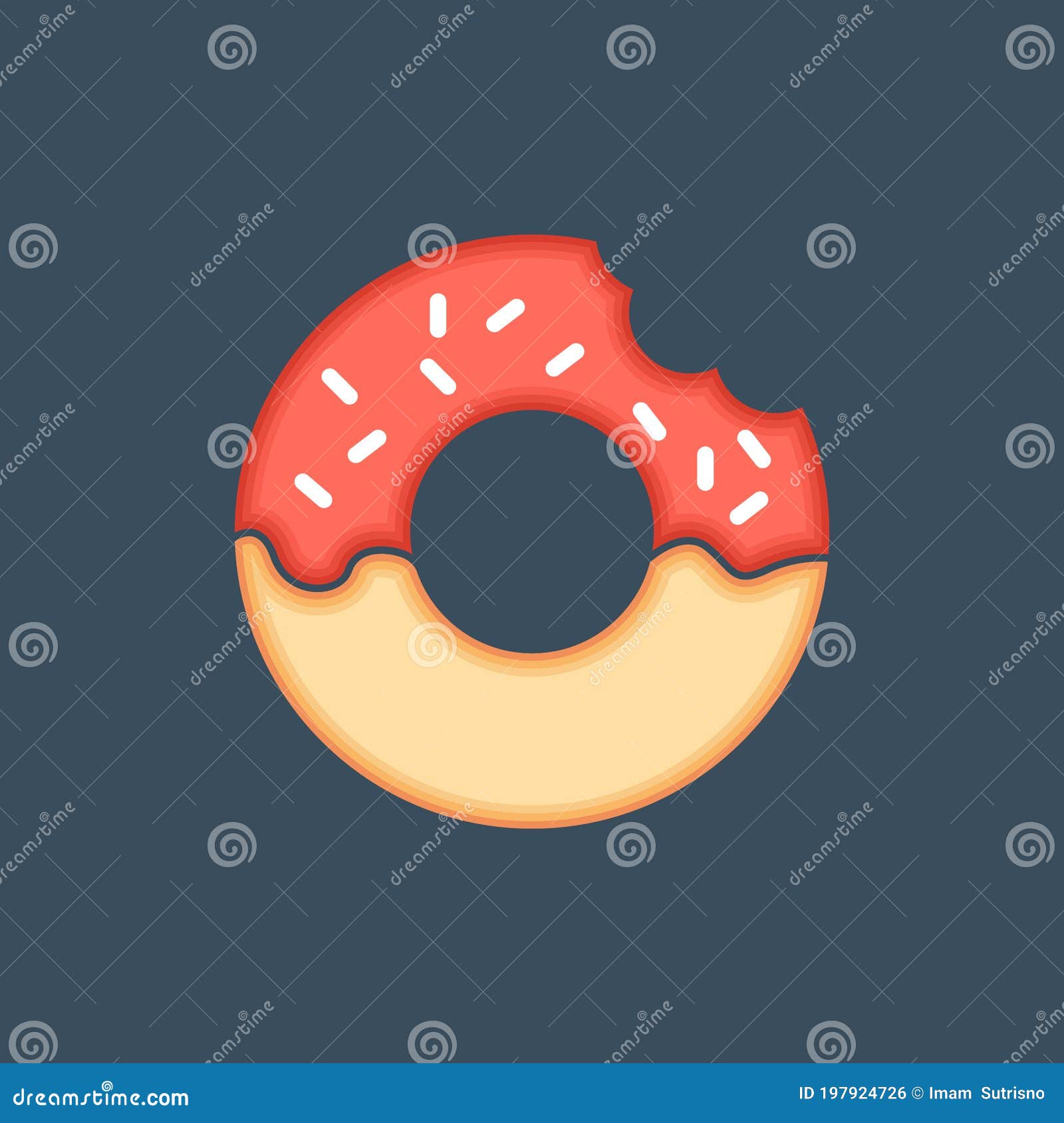 Doughnut Vector Icon Illustration. Flat Vector Stock Vector ...
