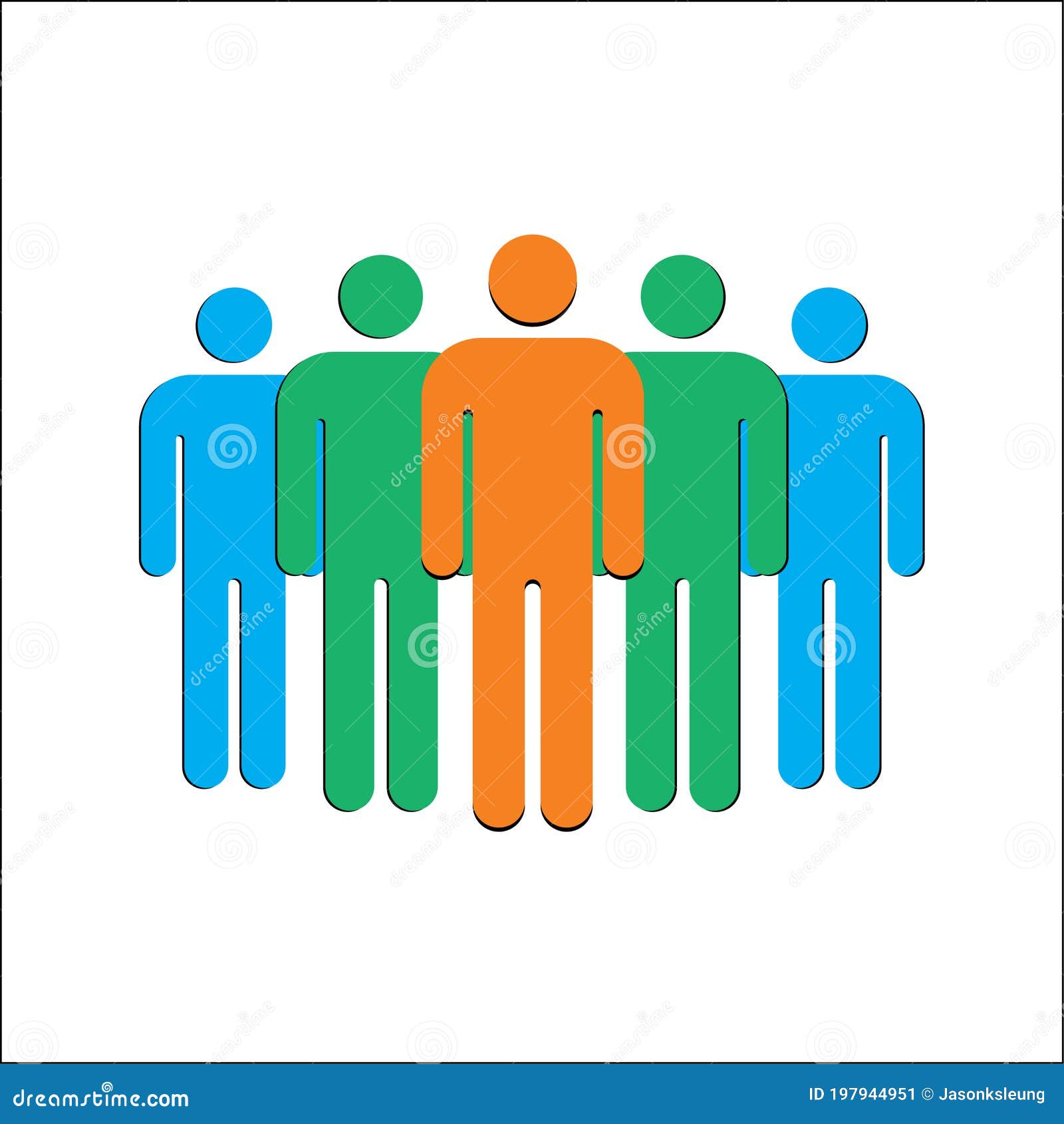 Team of people stock vector. Illustration of green, isolated - 197944951