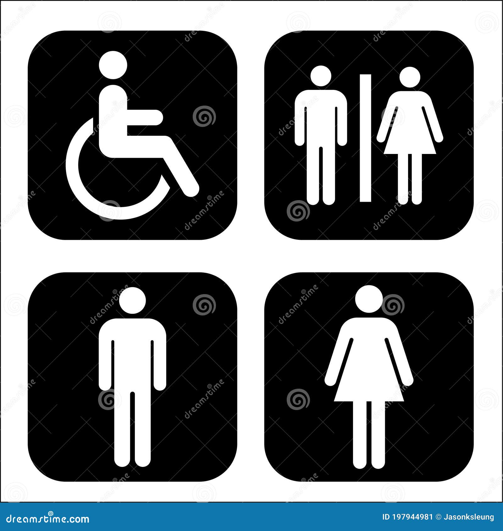 Toilet lavatory sign set stock vector. Illustration of disable - 197944981
