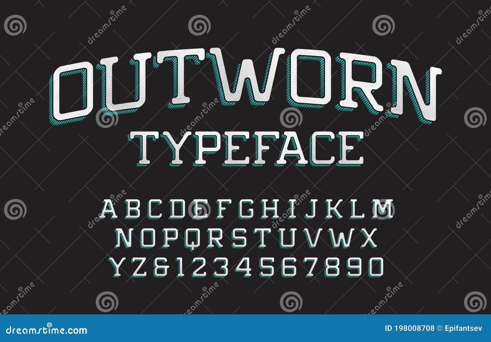 Outworn Alphabet Font. Scratched Vintage Letters and Numbers Stock ...